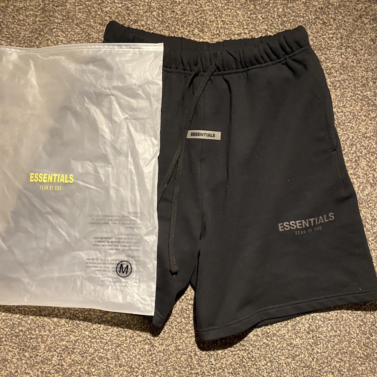Essentials black shorts medium Dm if interested - Depop