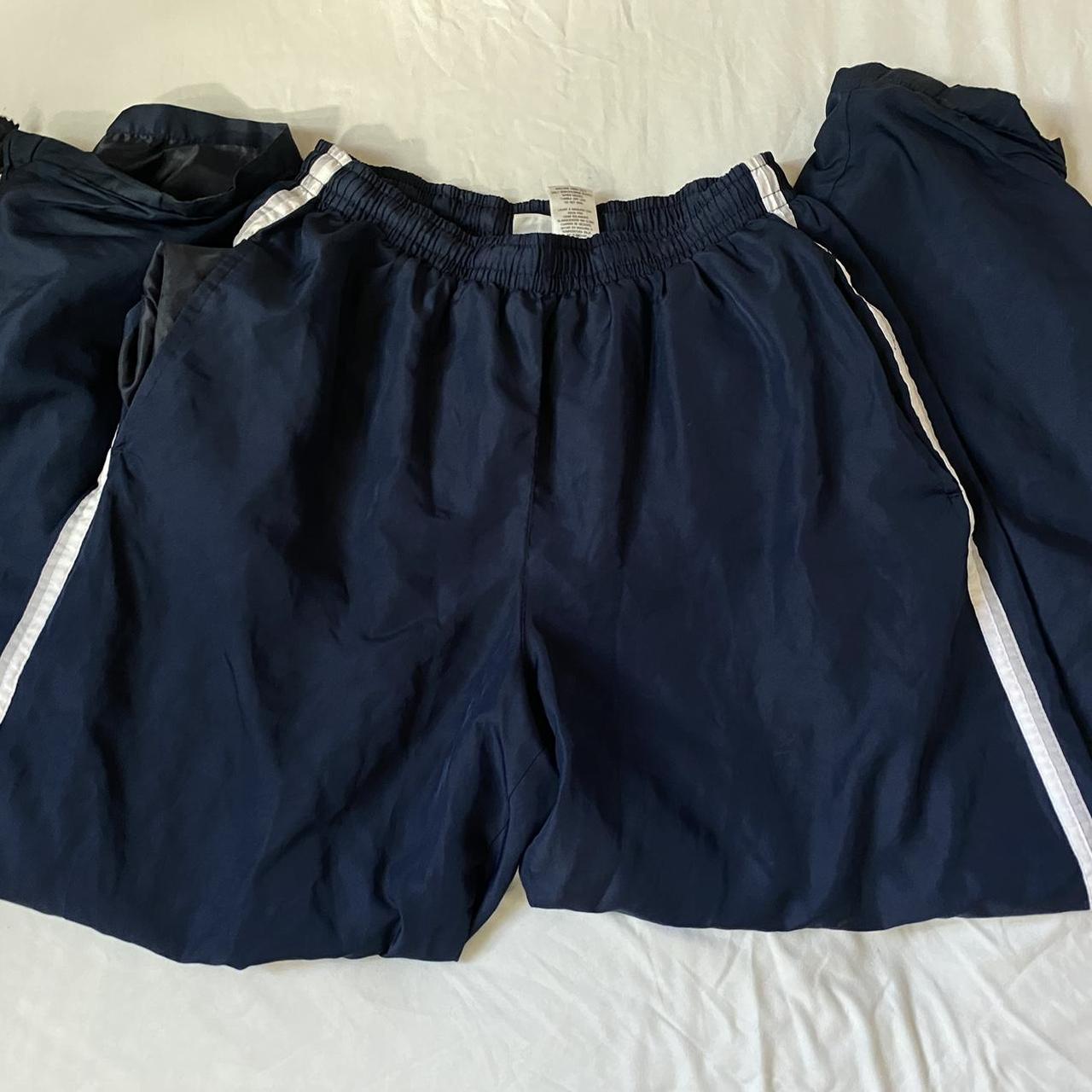 mens navy blue track pants 14” waist unstretched... - Depop