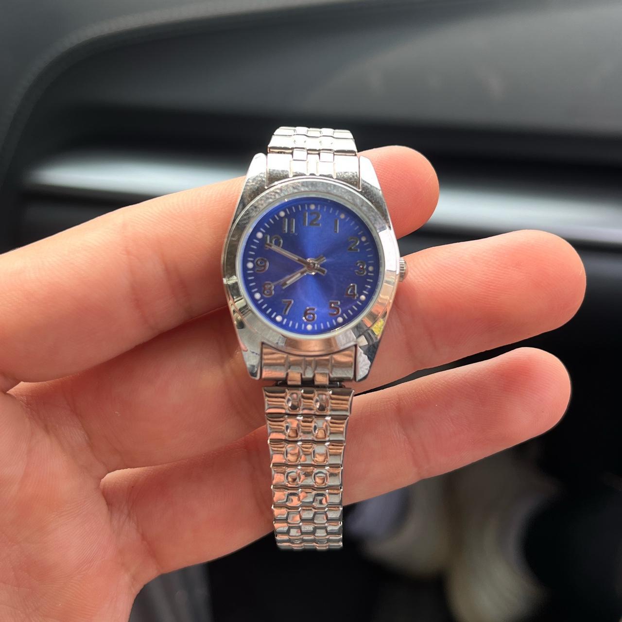 Men's Blue and Silver Watch | Depop