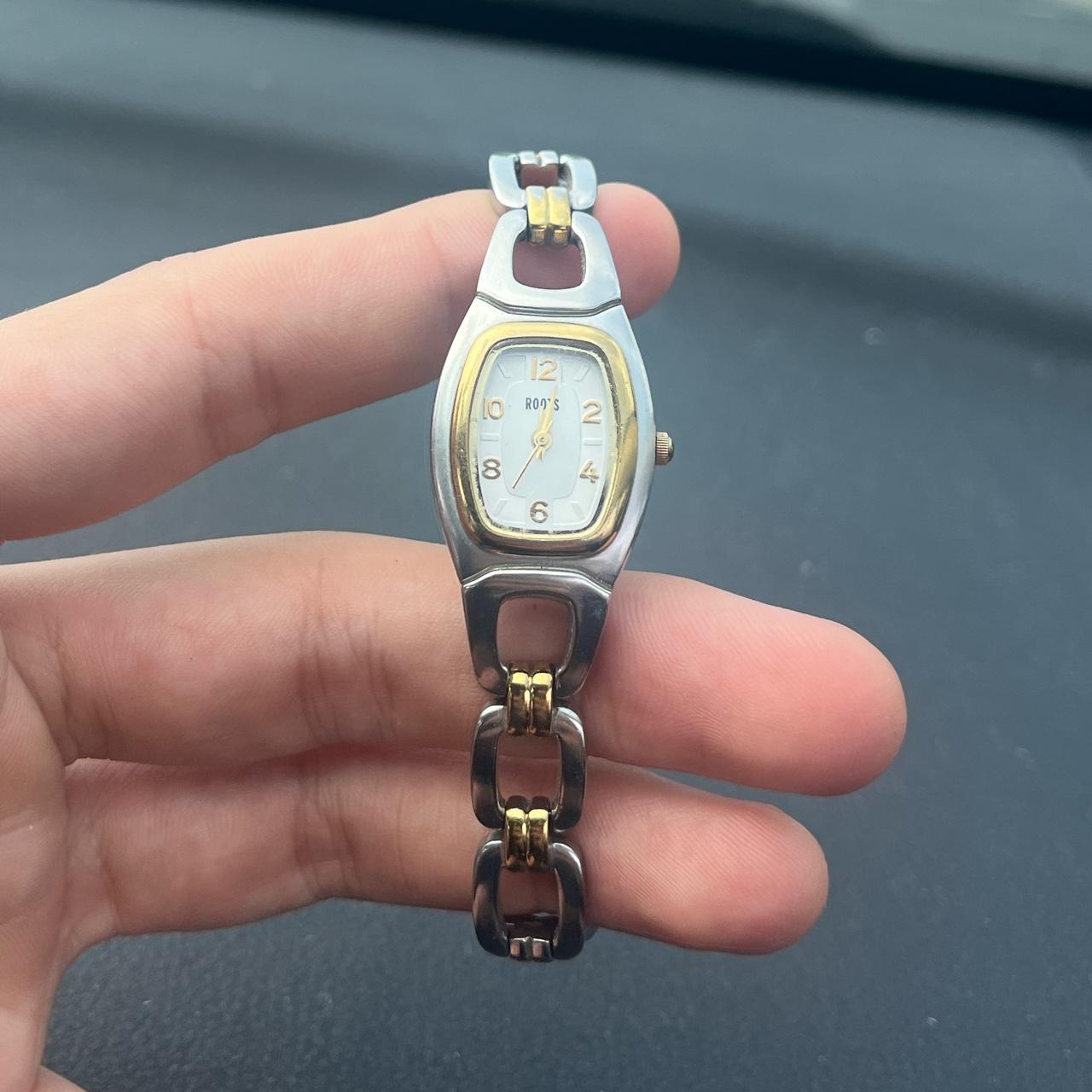 Roots Men's Silver and Gold Watch | Depop