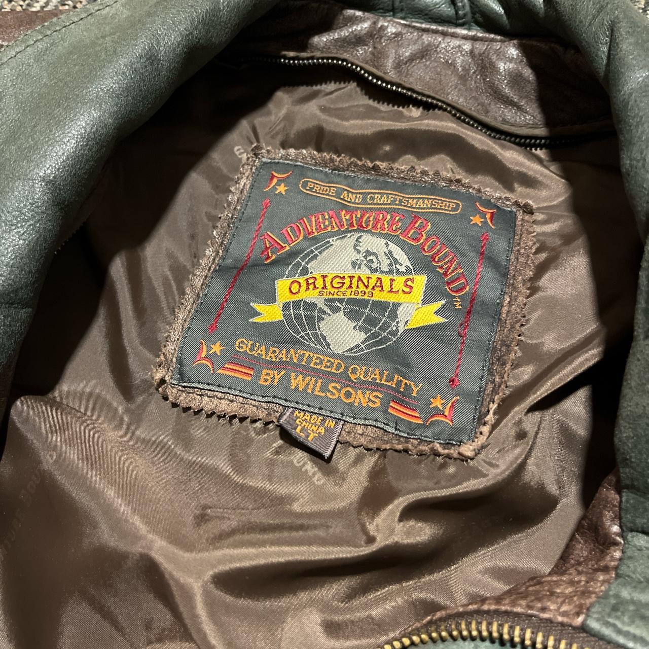 adventure bound leather jacket size L worn in and... - Depop