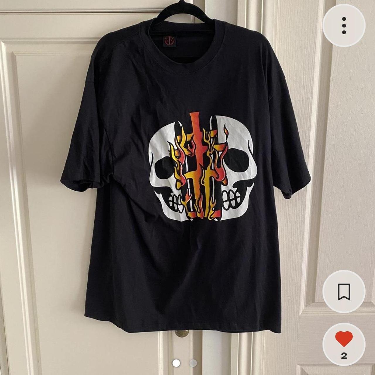 Drop dead fire skull logo t shirt REPOP - I never... - Depop