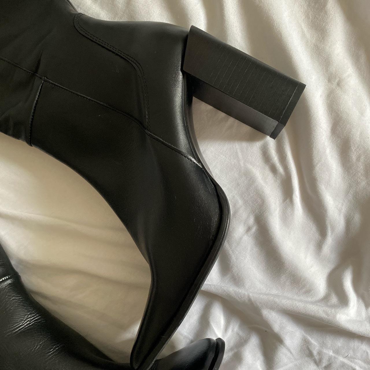 Mango High heel leather boot size 8.5... - Depop
