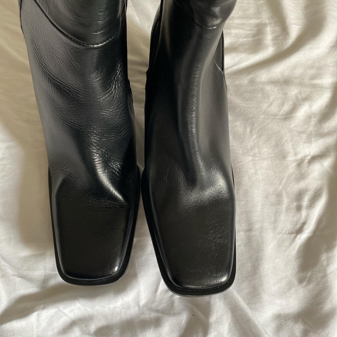 Mango High heel leather boot size 8.5... - Depop