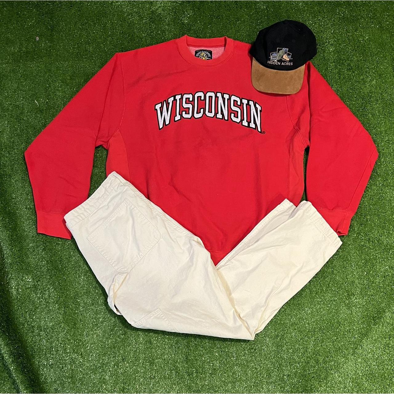 University of Wisconsin Badgers Crewneck on an Steve... - Depop