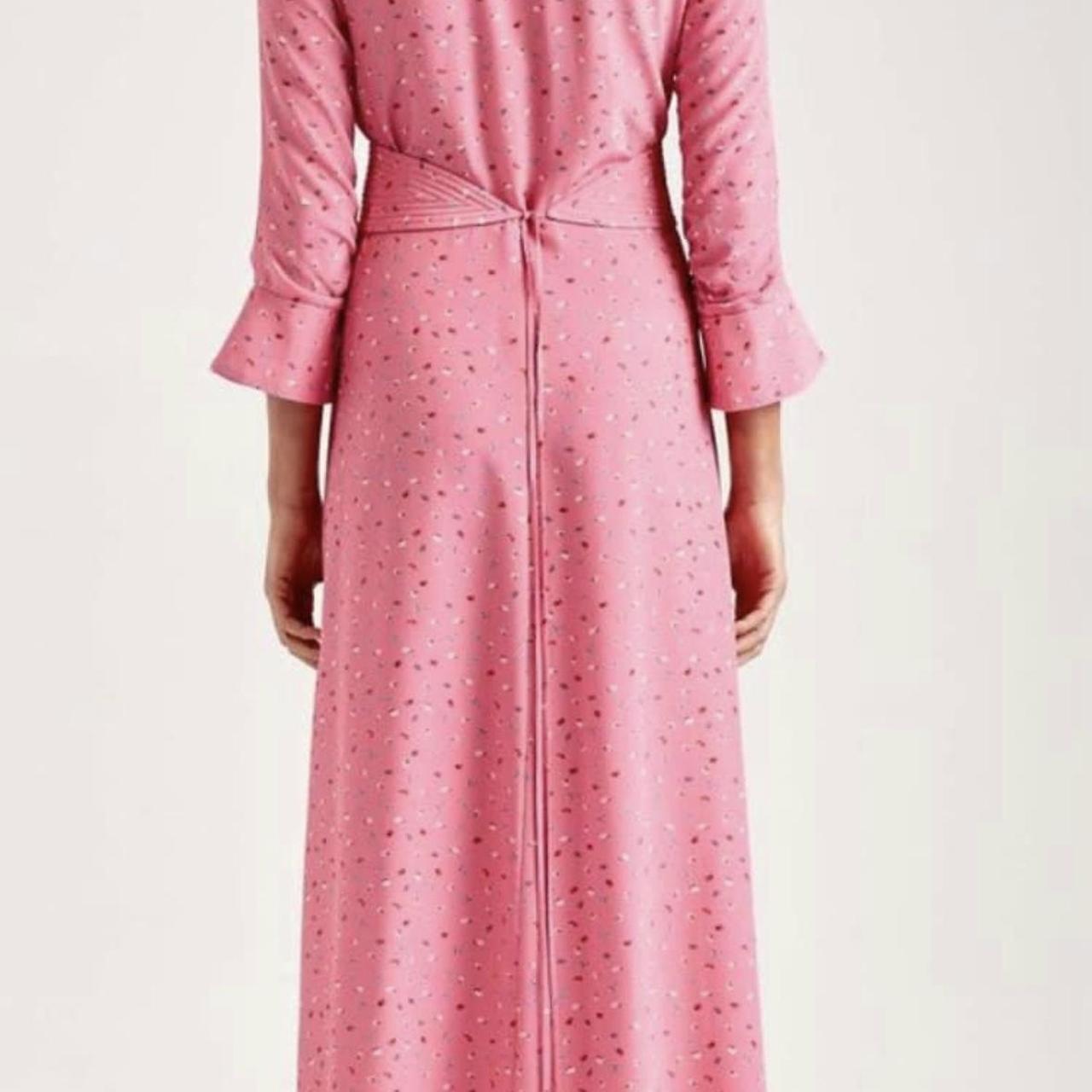 Pink floral Scanlan Theodore 100% silk dress. Size... - Depop