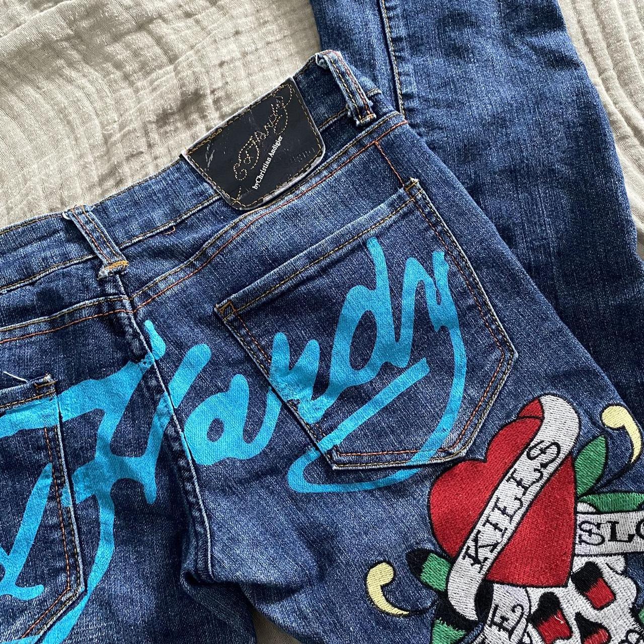 Super Rare Ed Hardy Tattoo Jeans Labelled a size... - Depop