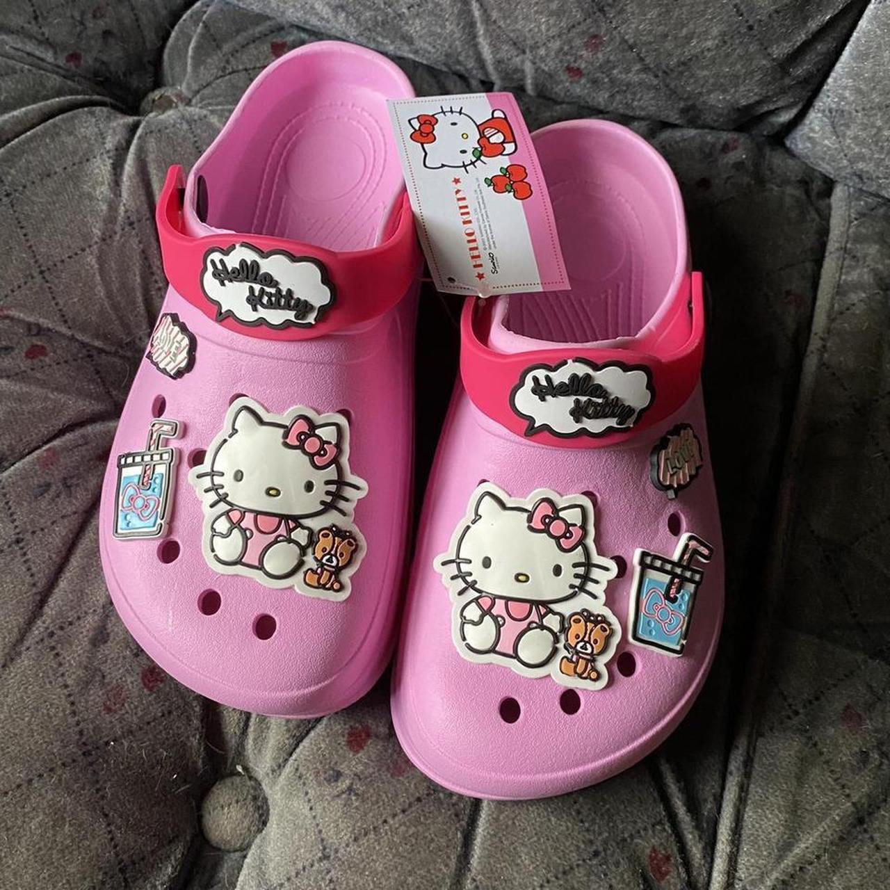 Hello Kitty Crocs Style (TH licensed) $55 NWT 2... - Depop