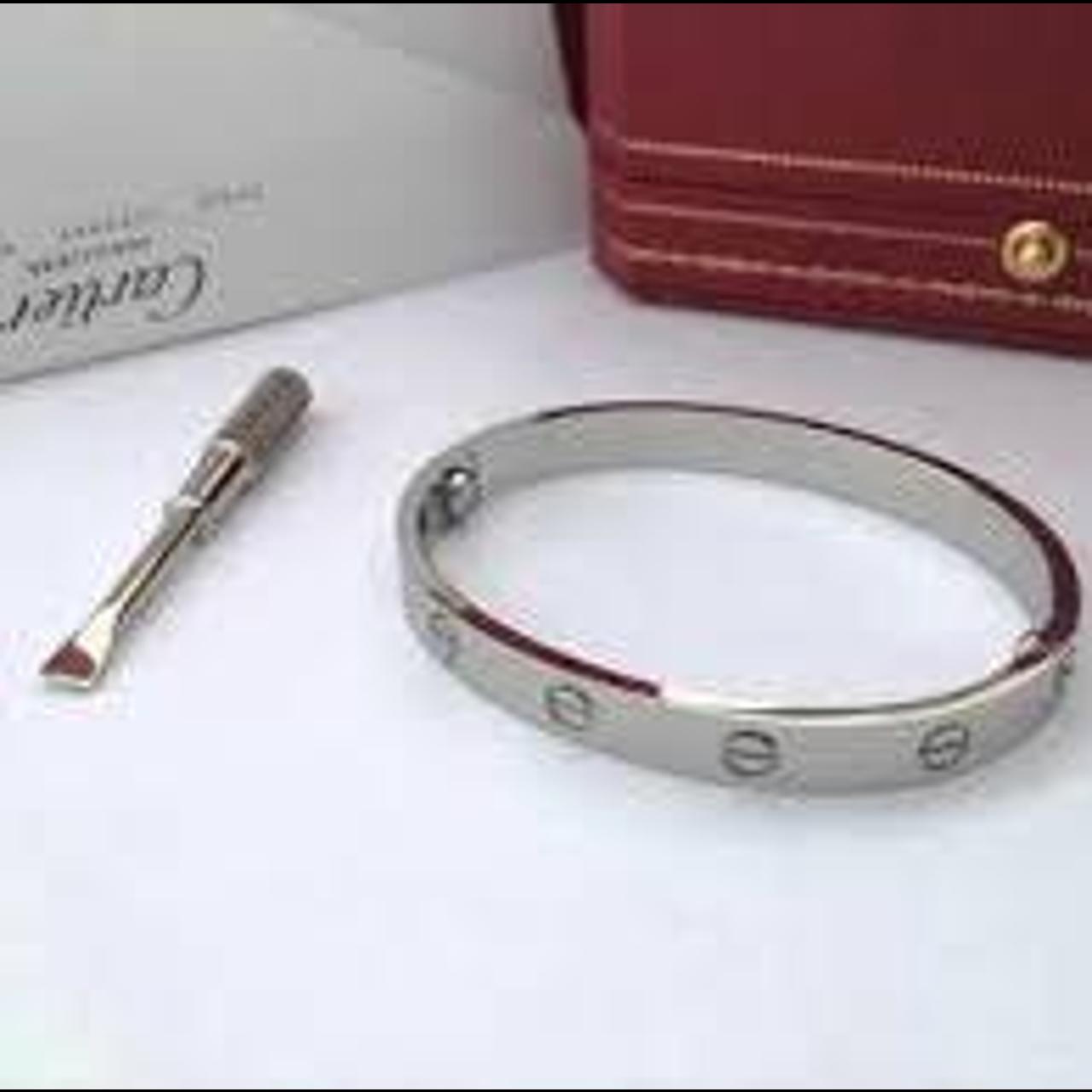 Cartier love bracelet (silver) perfect condition... - Depop
