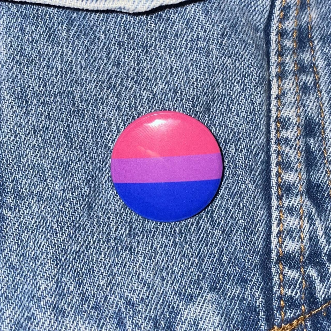 Bisexual Bi Pride LGBT 32mm Handmade Button Pin... - Depop