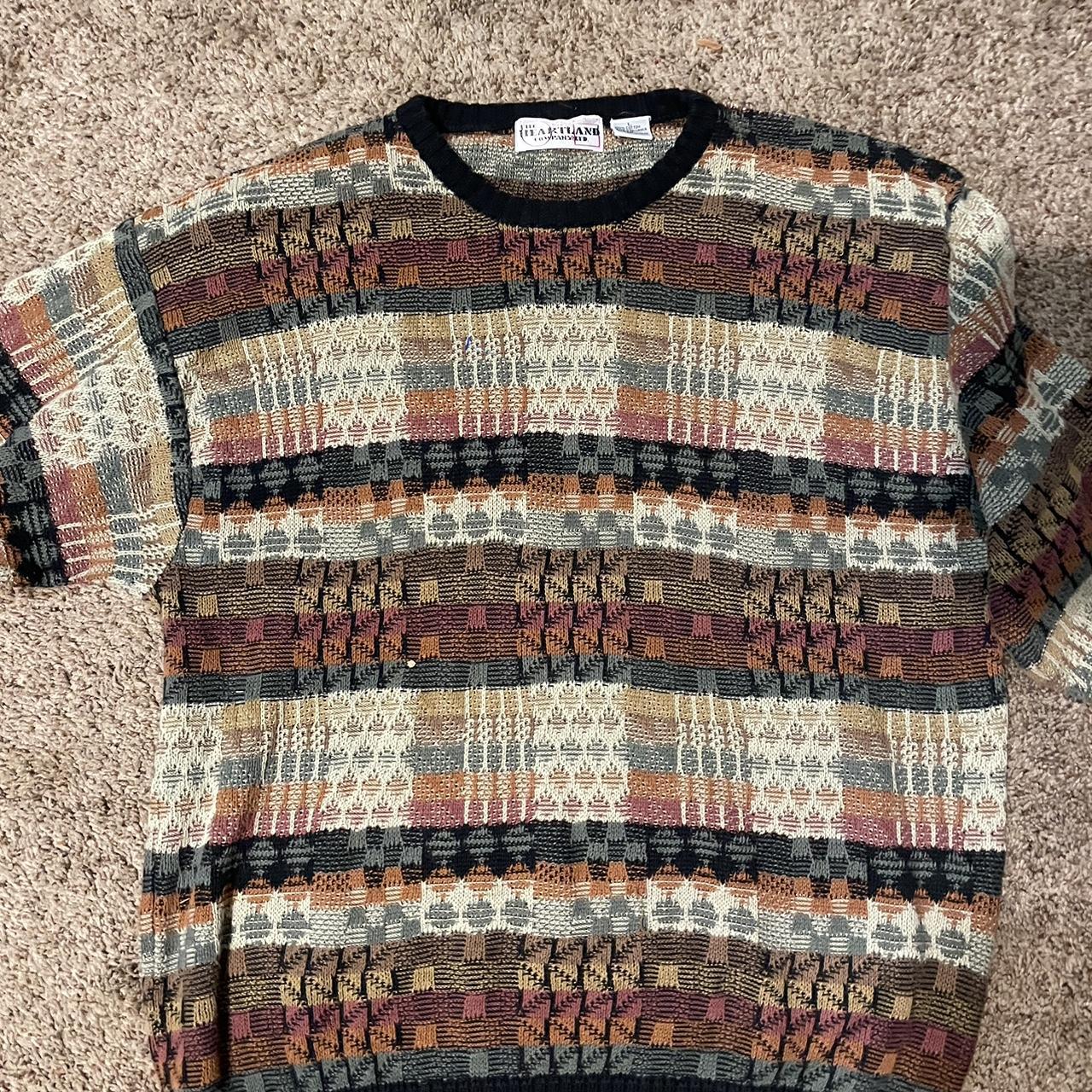 FIRE SWEATER WITH COOL PATTERN IN PERFECT CONDITION - Depop