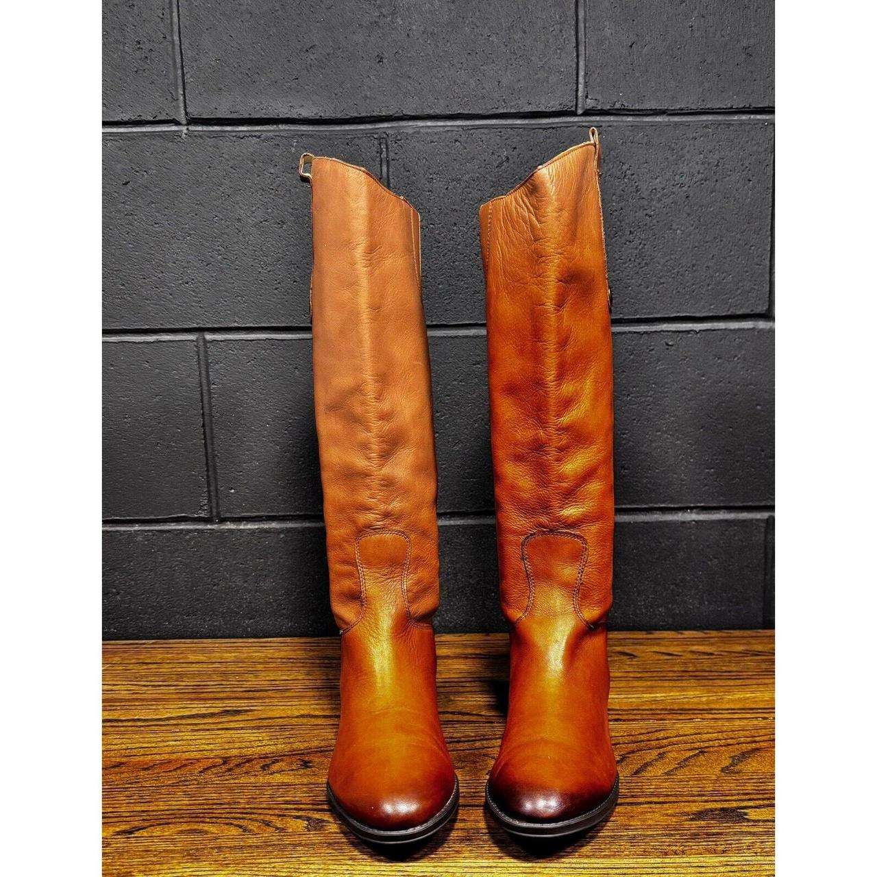 SAM EDELMAN Penny Brown Leather Knee High Campus... - Depop
