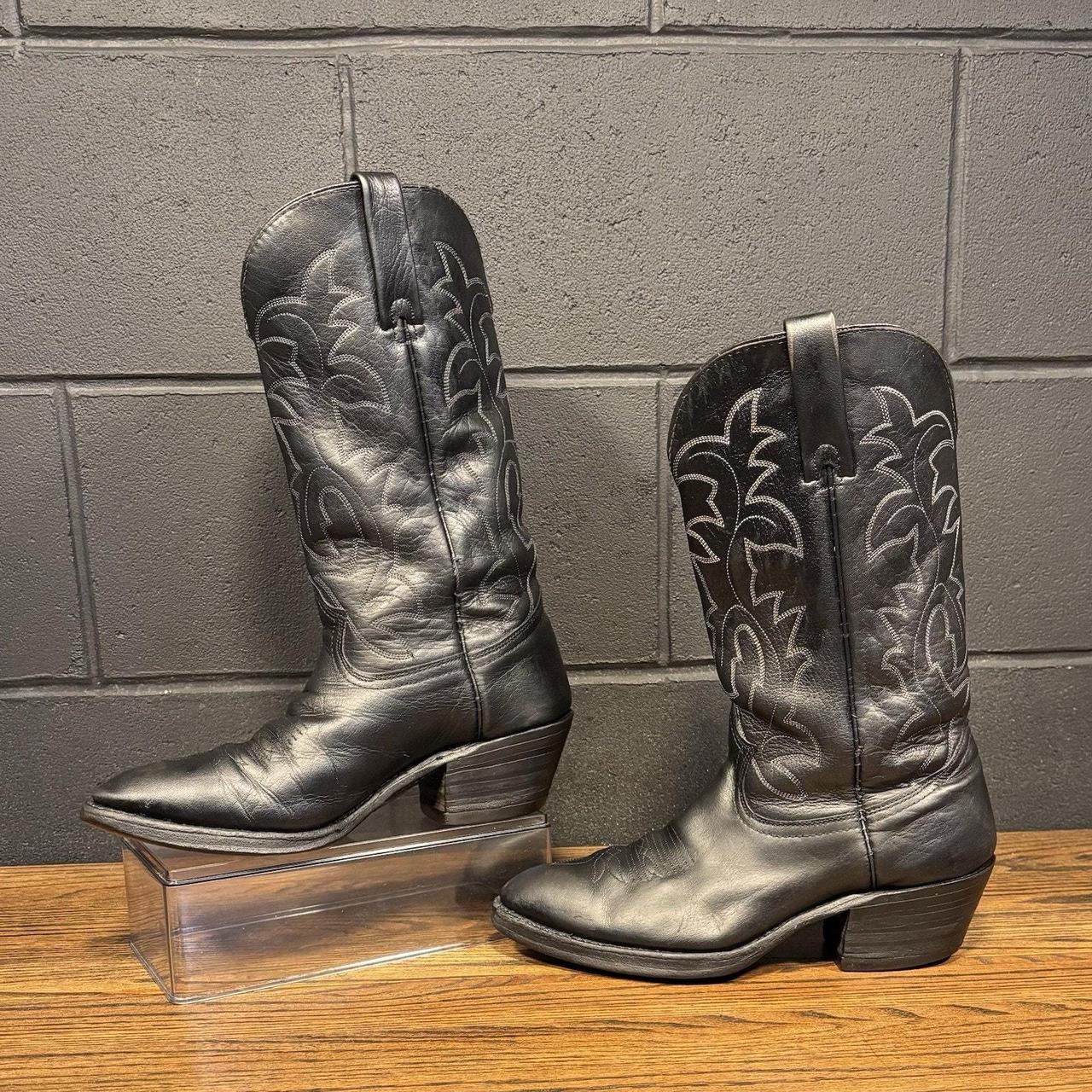 Vintage Durango West 11610 Black Leather Western... | Depop