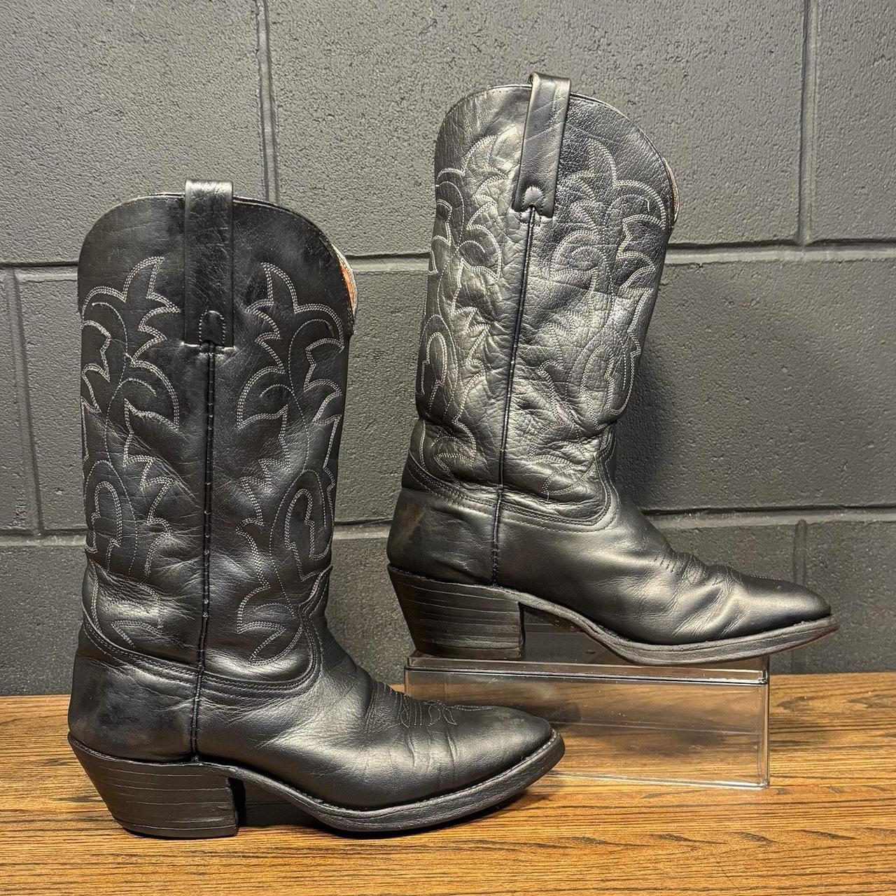 Vintage Durango West 11610 Black Leather Western... | Depop