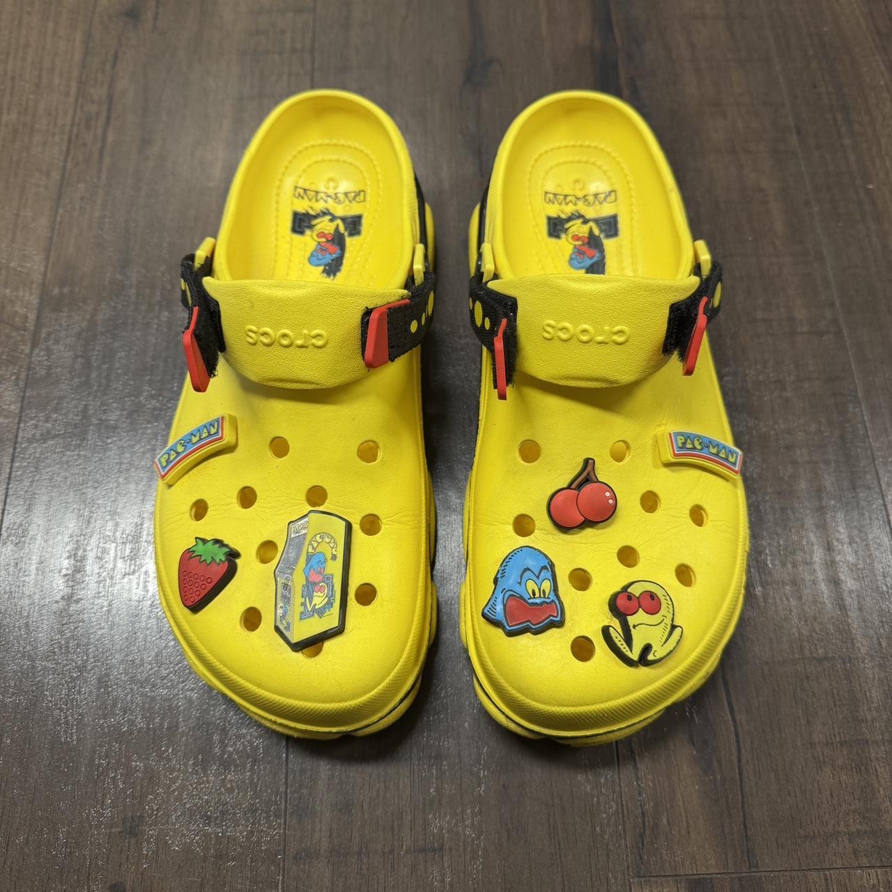 Yellow Crocs x Pac-Man Size is 11 Slightly worn but... | Depop