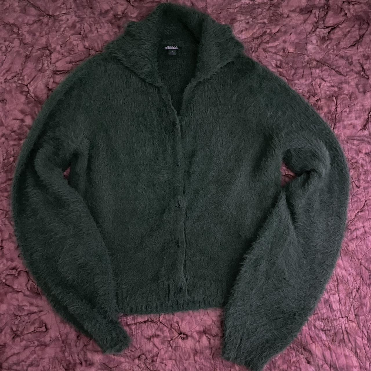 green wild fable sweater so cute and fuzzy, good... - Depop