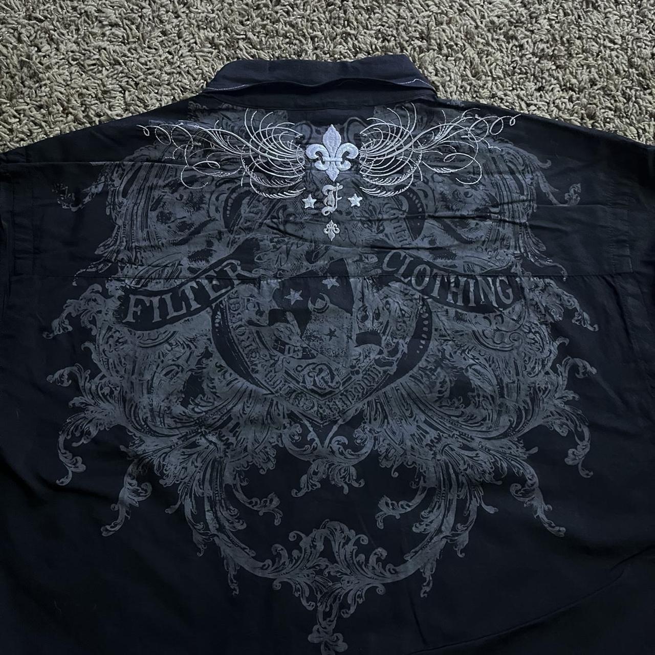 Filter Button up dress shirt Affliction like button... - Depop