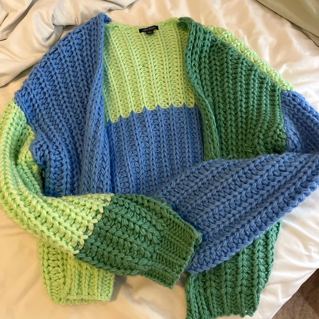 target colorful chunky knit sweater - Depop