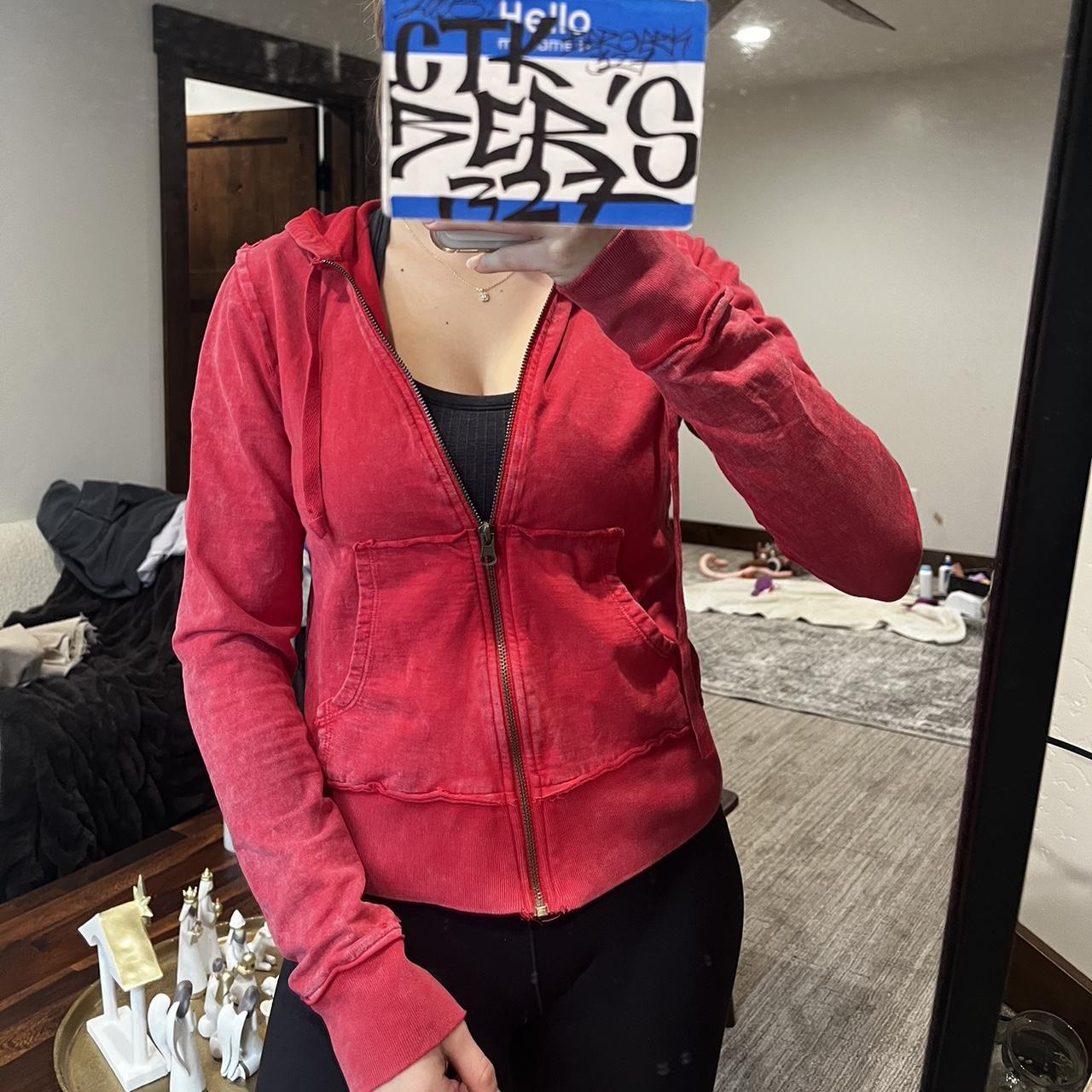 Y2K red zip up, small #y2k #zipup - Depop