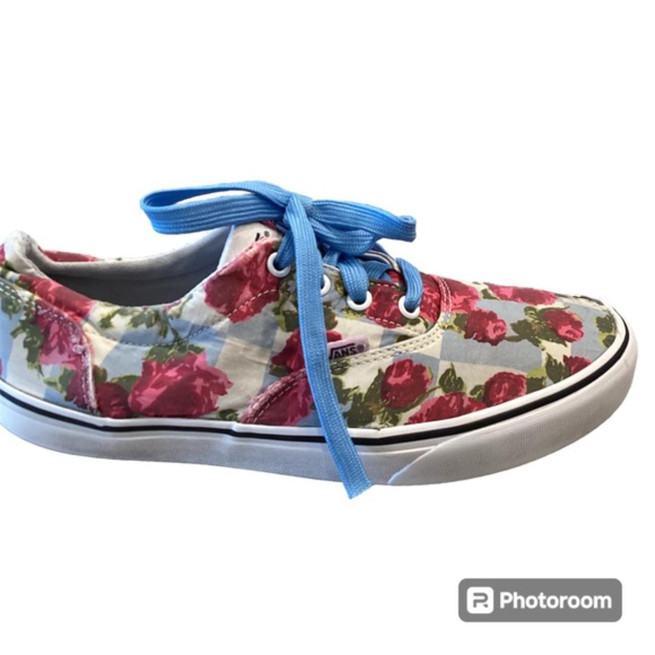Vans floral Rose women’s low top sneakers size... - Depop