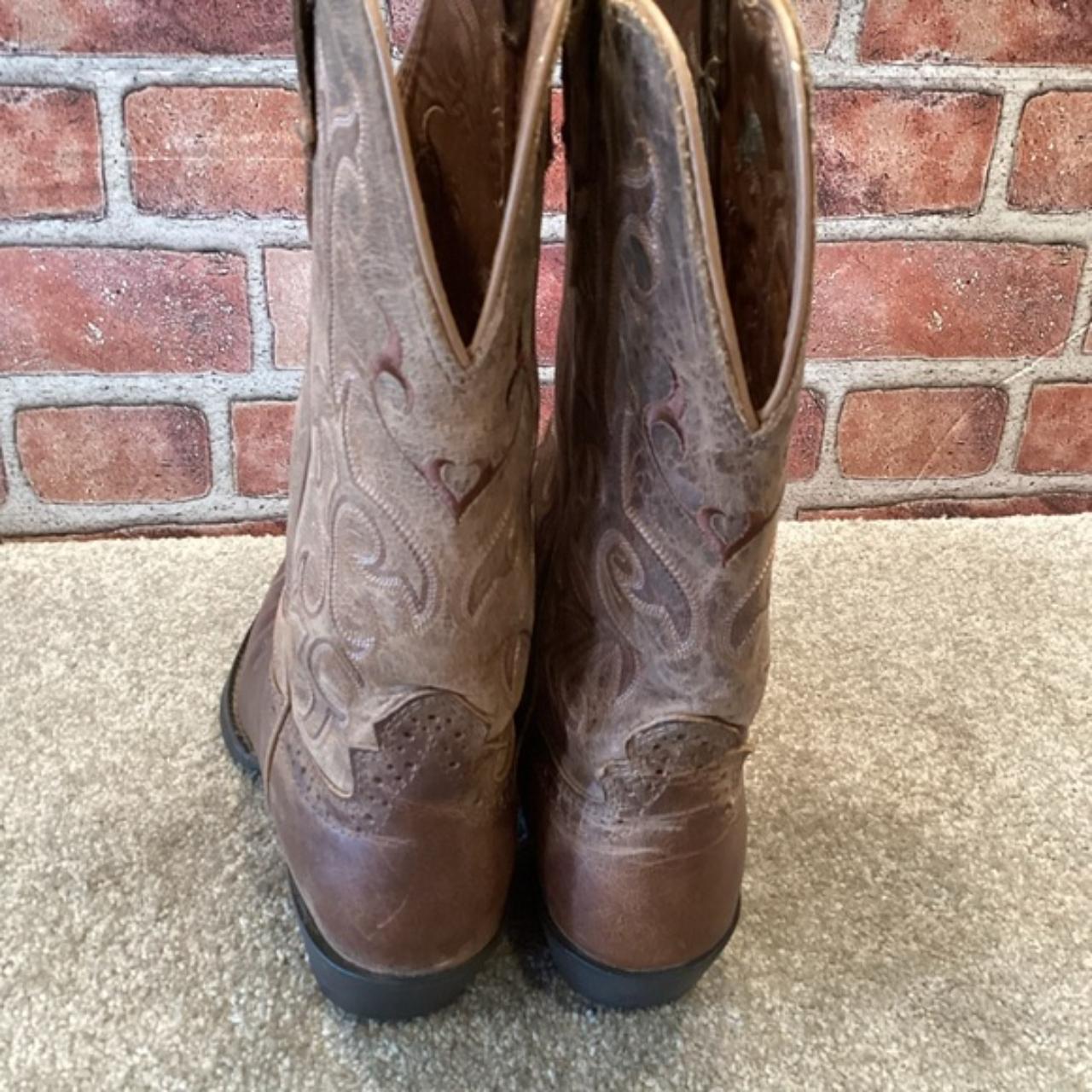 Justin Sorrel Apache womens brown leather cowboy... - Depop