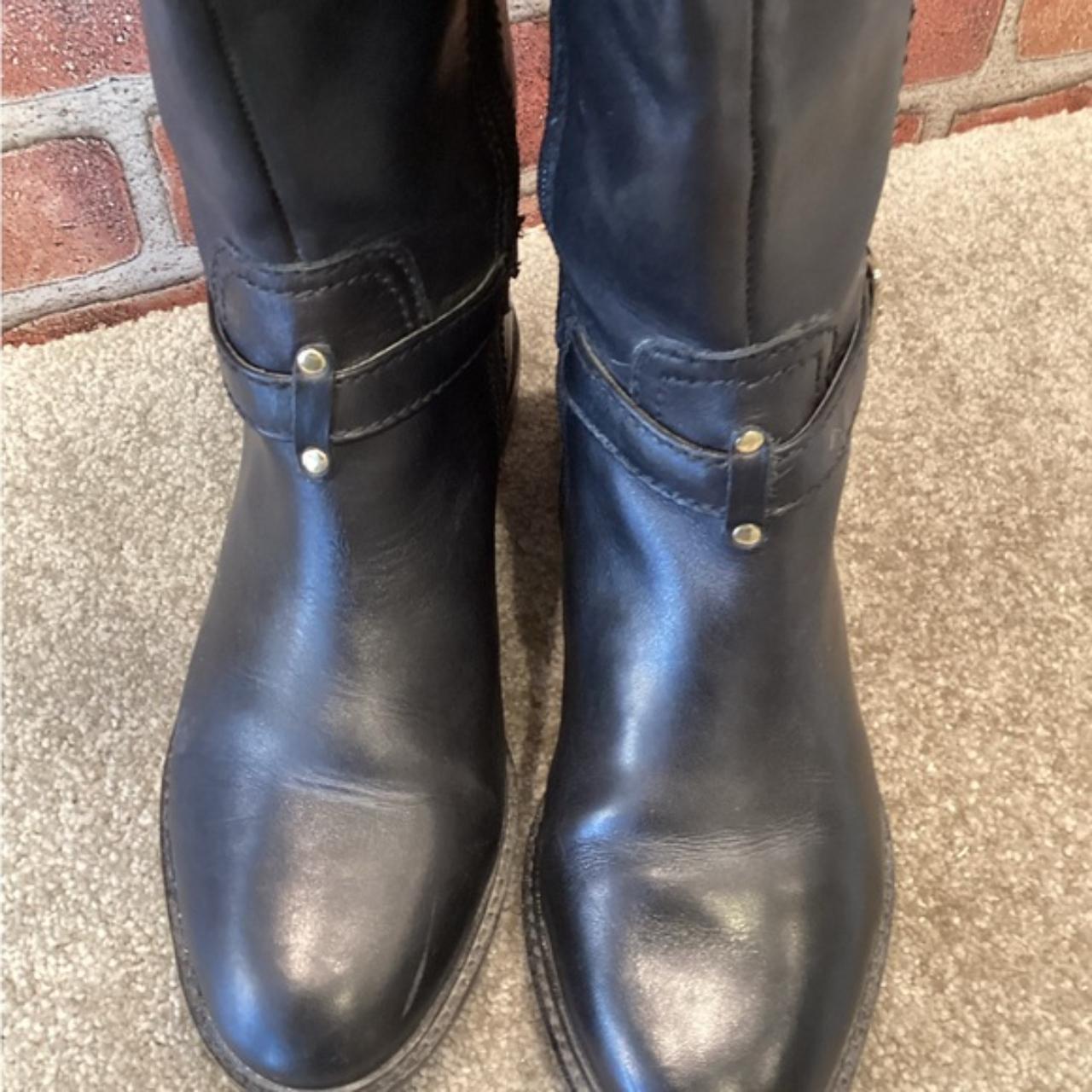 Gianni Bini women’s Black tall knee high Riding... | Depop