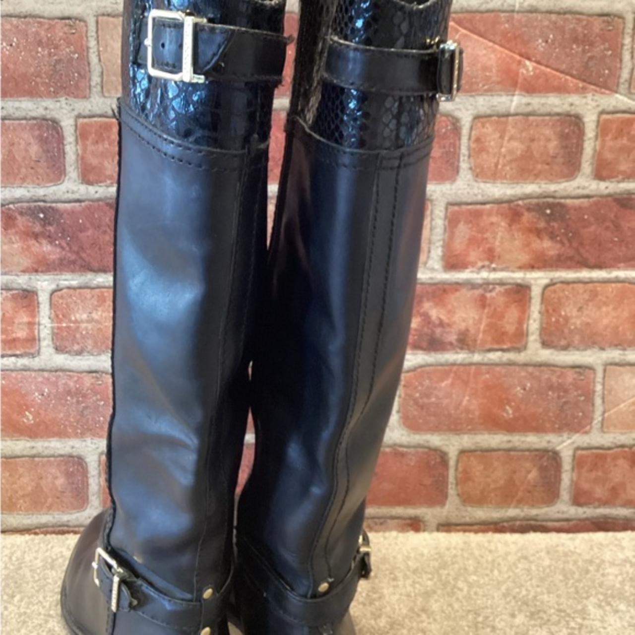 Gianni Bini women’s Black tall knee high Riding... | Depop
