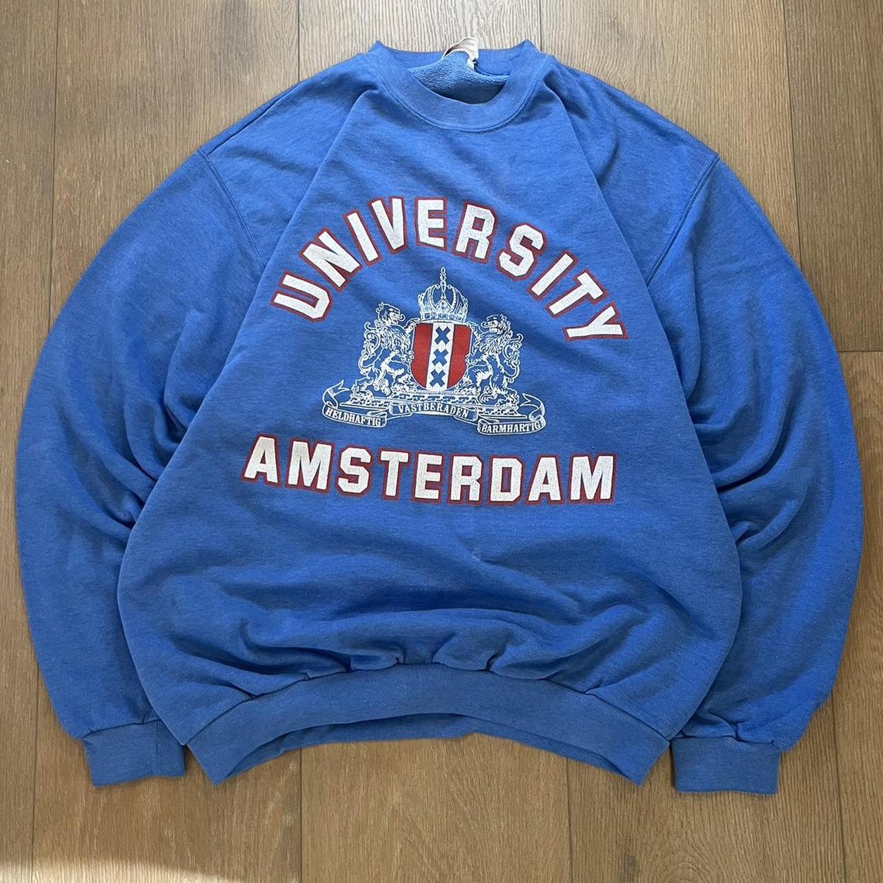 Vintage 80s University of Amsterdam Crewneck Fits L... - Depop