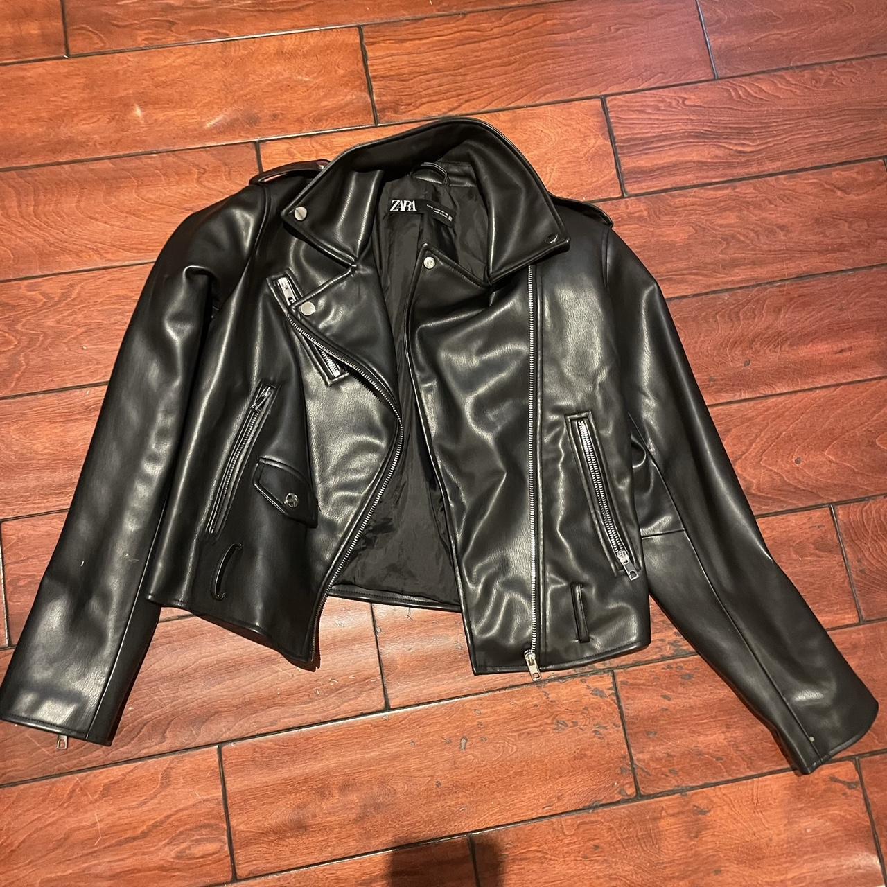 Zara leather jacket - Depop