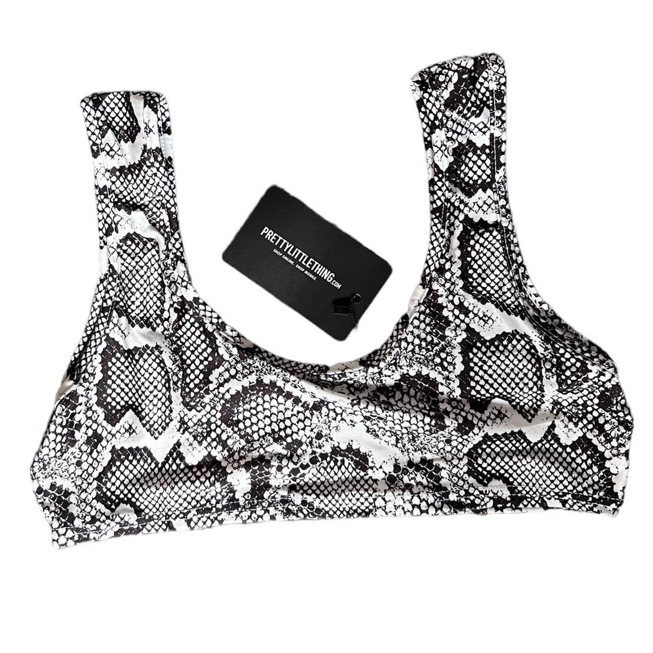 PrettyLittleThing Snake Mix & Match Scoop Neck... - Depop