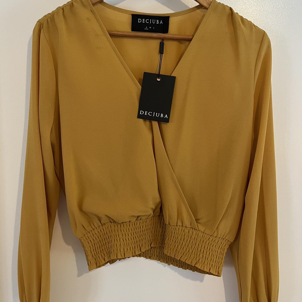Decjuba gold blouse, never worn. - Depop