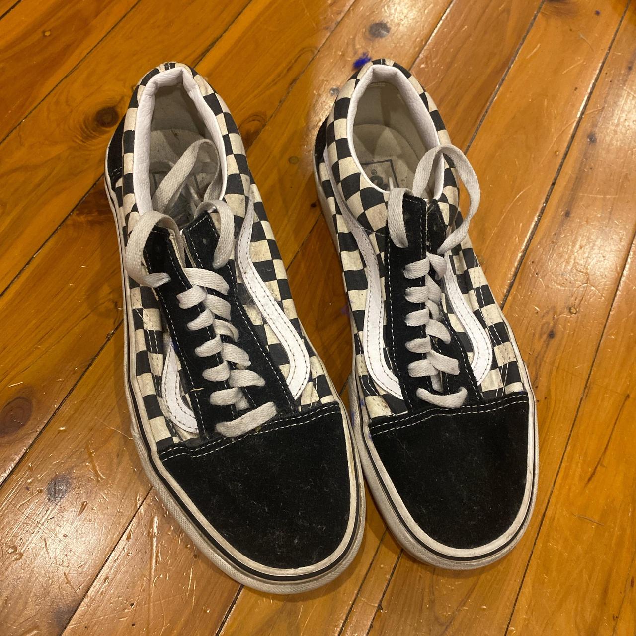 Black and white checkered Vans sneakers #vans... | Depop