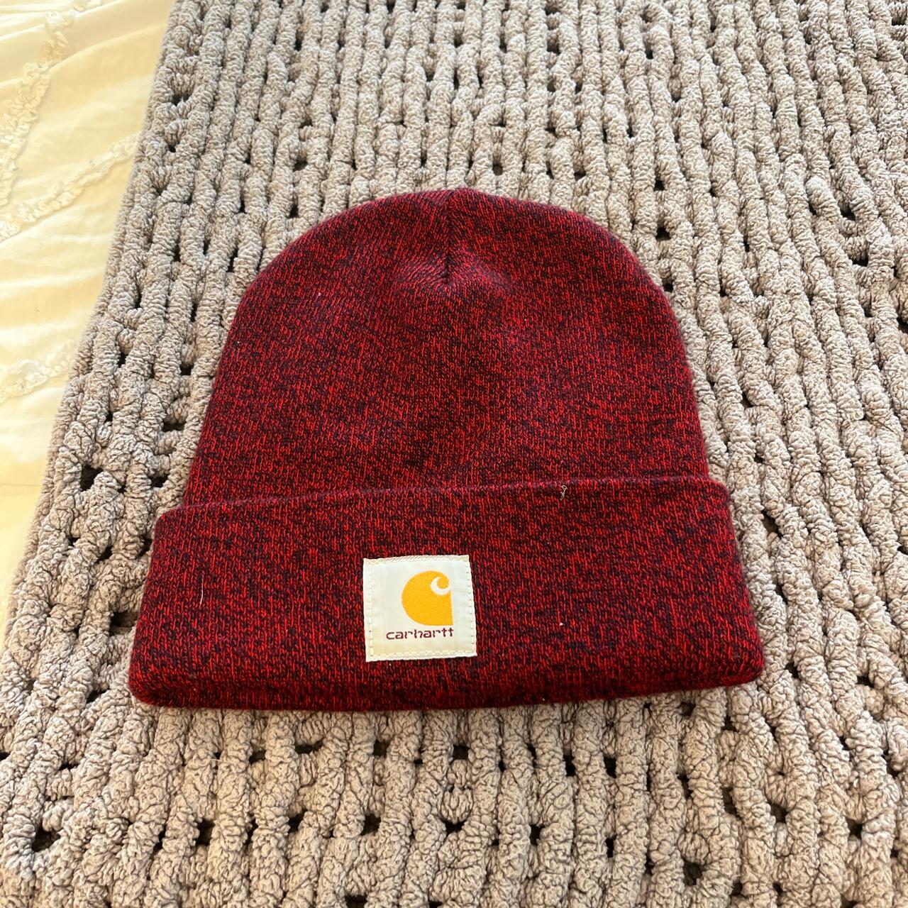 Carhartt Men's Red and Burgundy Hat | Depop
