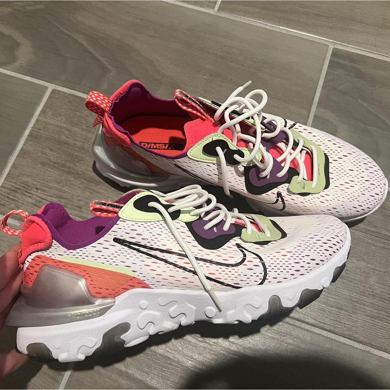 Nike react vision summit white barely volt Mens size 12 - Depop