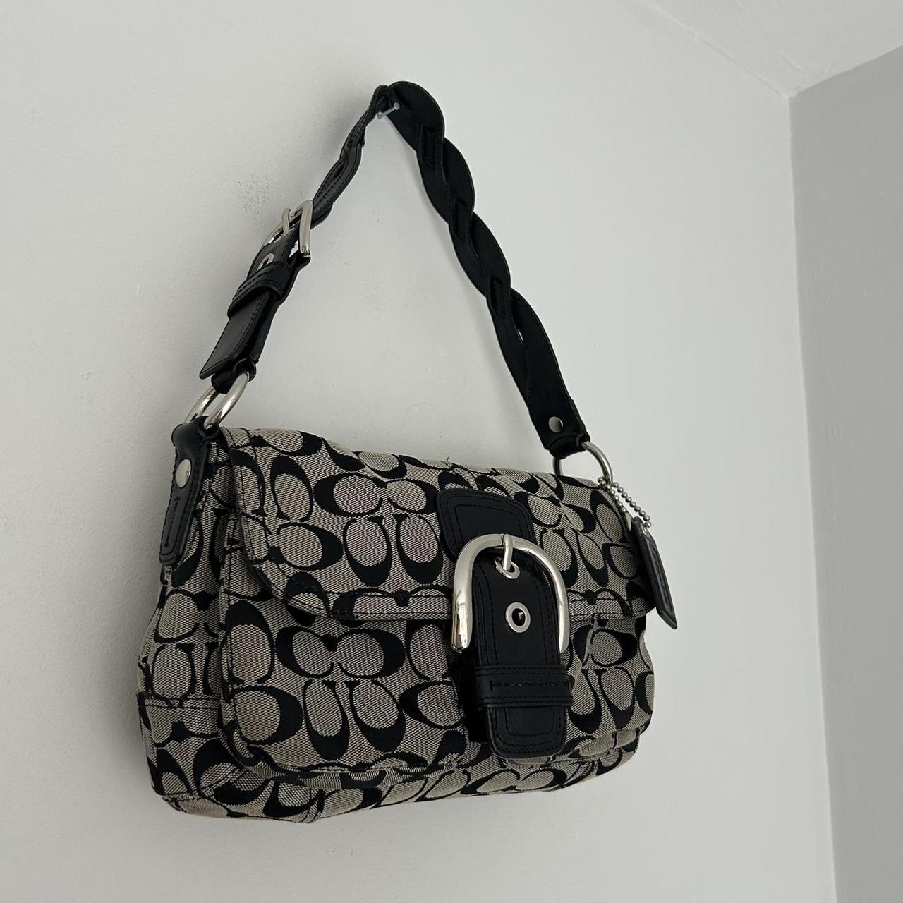 Vintage Coach Monogram Soho Signature black jacquard... | Depop