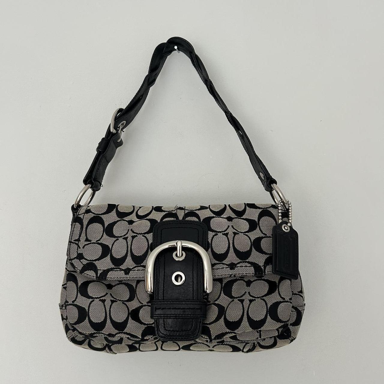 Vintage Coach Monogram Soho Signature black jacquard... | Depop