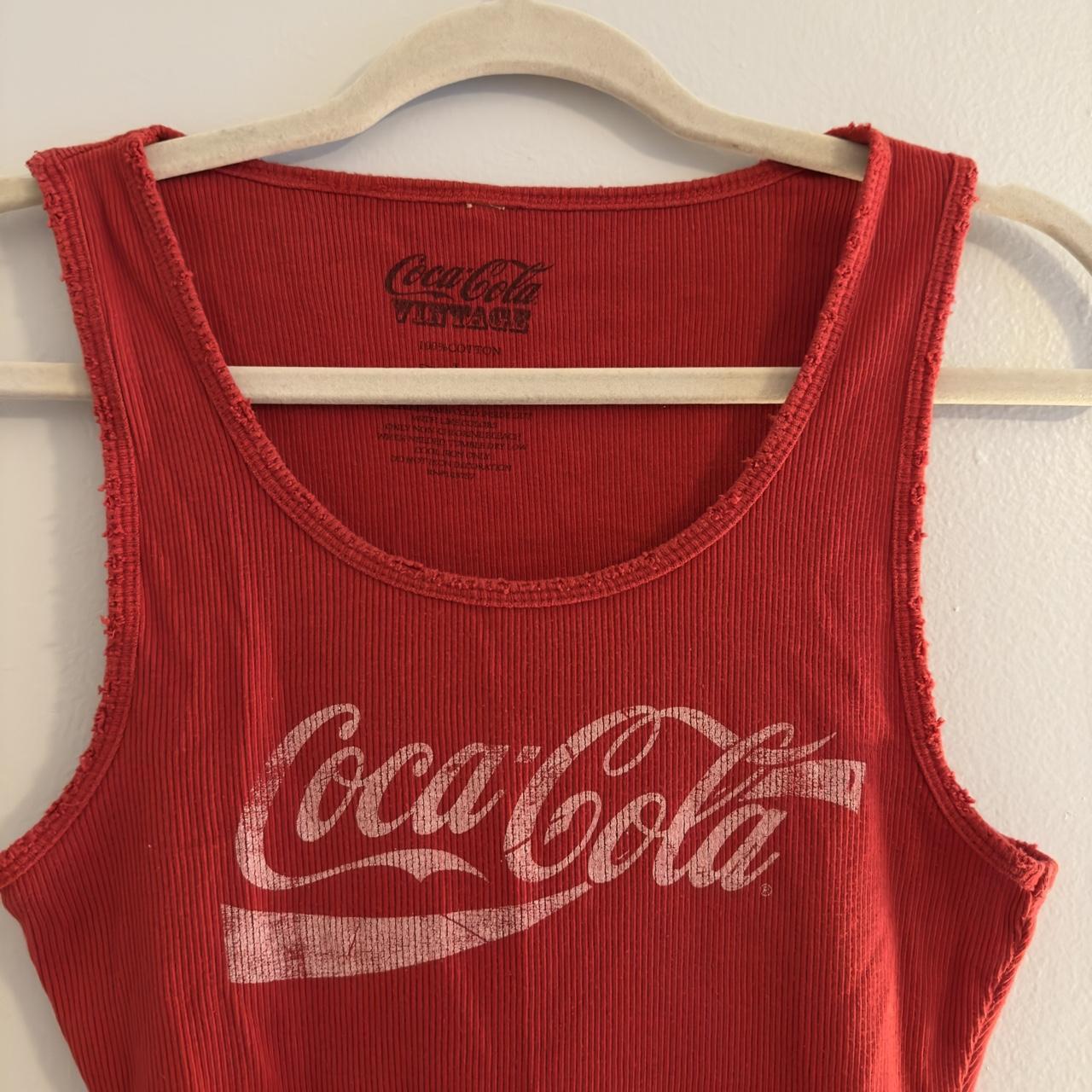 Coca-Cola Women's Burgundy and Red Vest | Depop