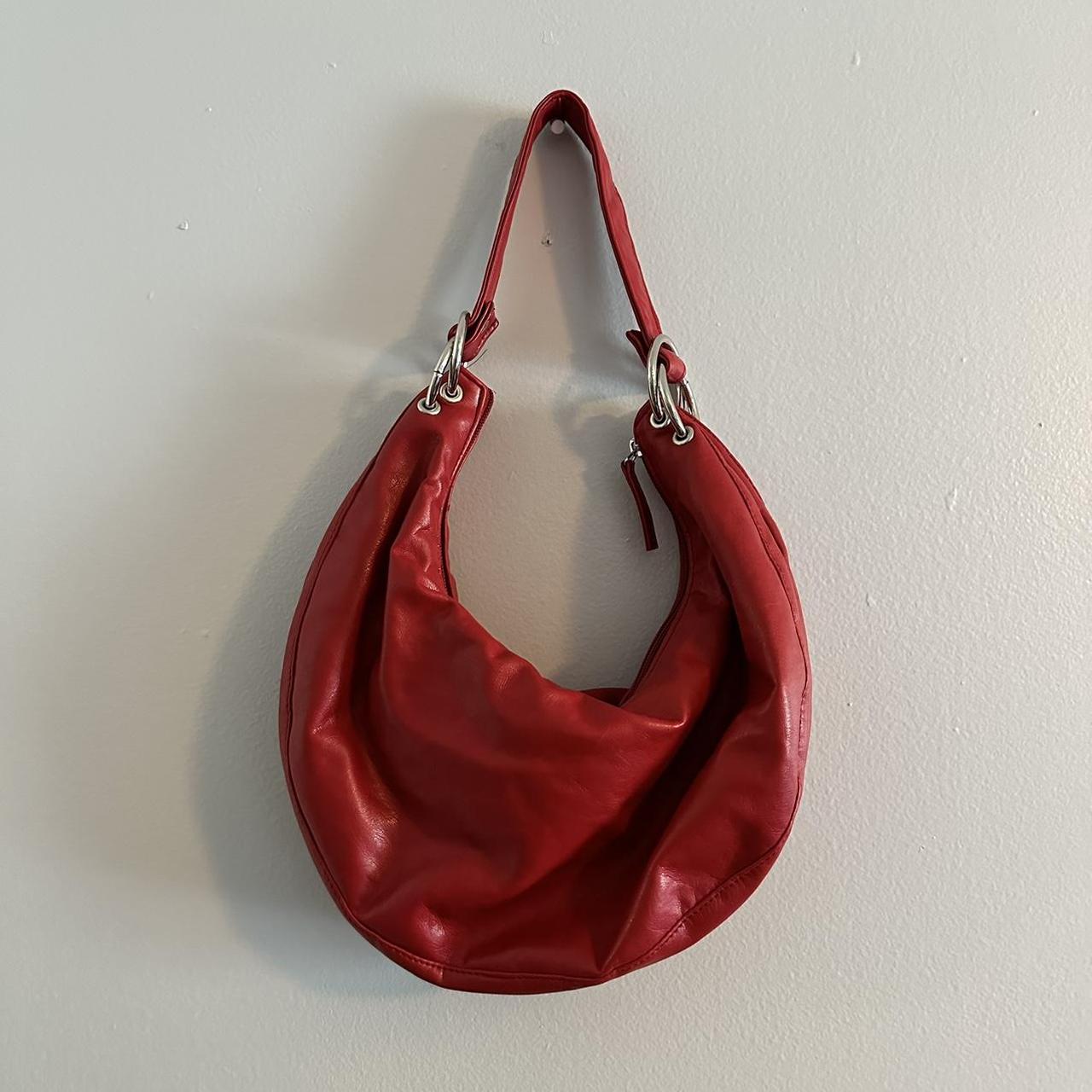 Y2K Red slouchy shoulder bag In good condition... - Depop