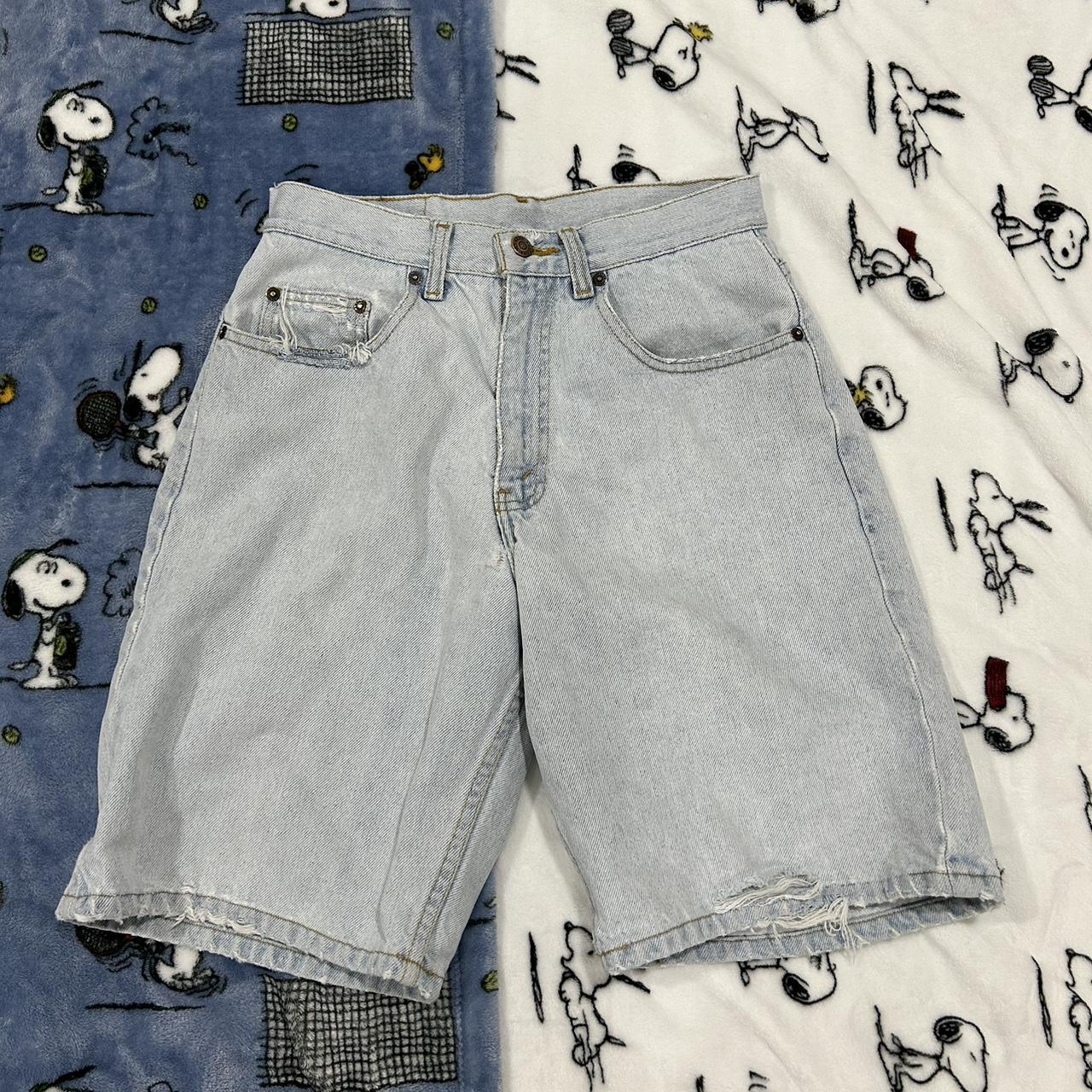 arizona jorts loose fit light blue wash size 30... - Depop