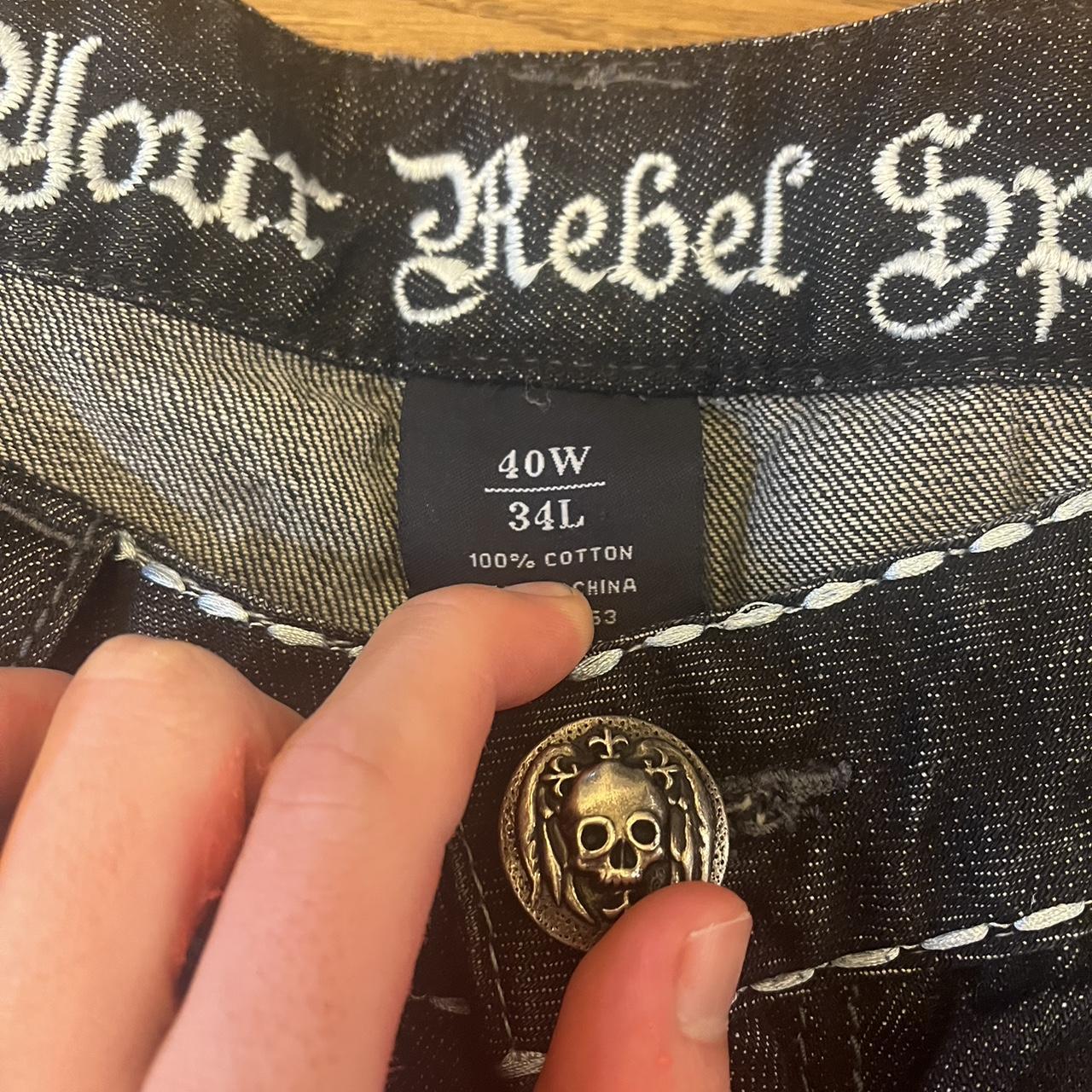 Rebel Spirit Denim Jeans with pocket designs... - Depop