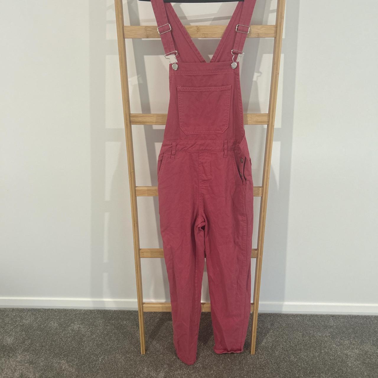 Pink denim overalls - Depop