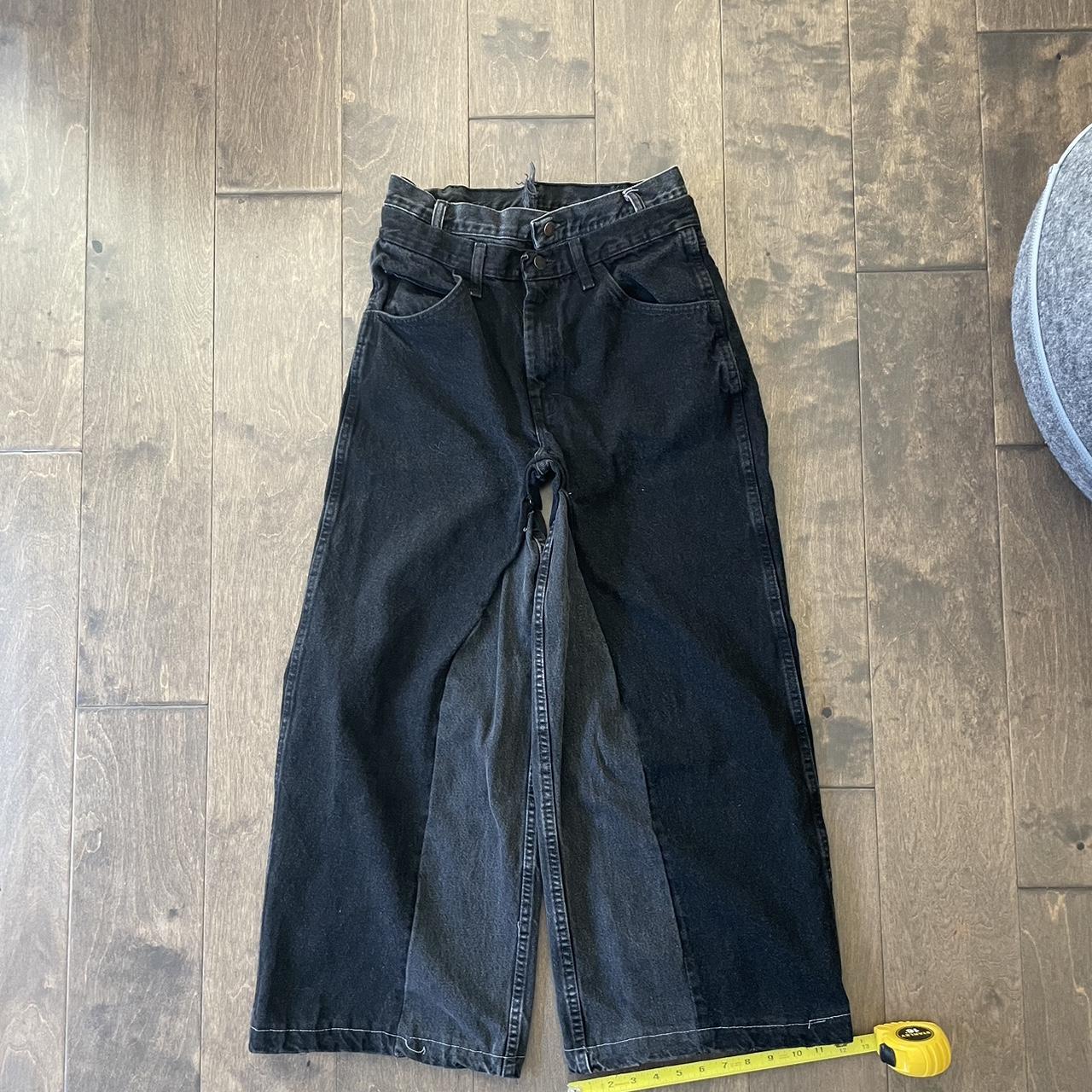 super sick custom wide leg pants, 12 1/2 inch leg... - Depop