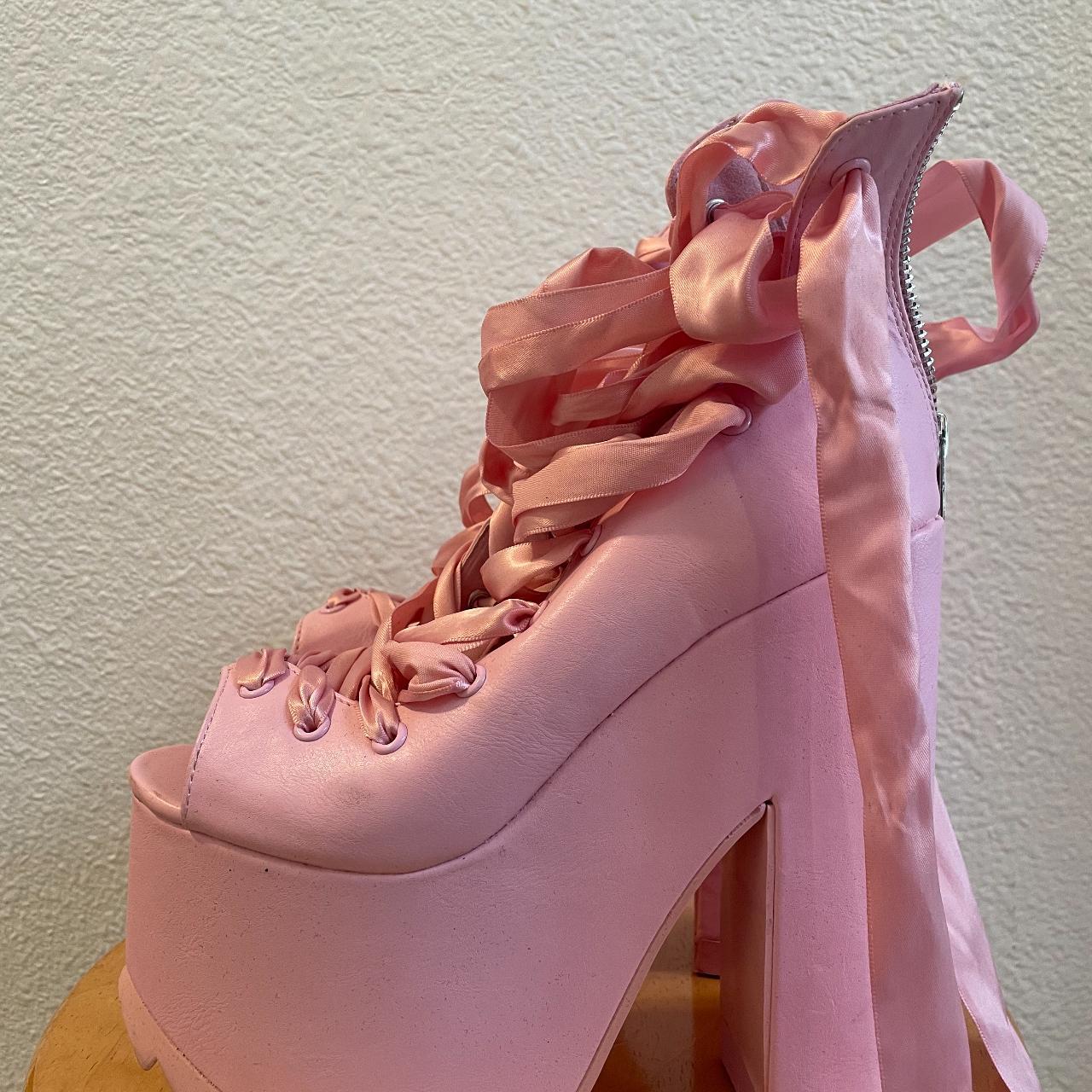 Pink Platform Ballerina Lace Up Heels These shoes... - Depop