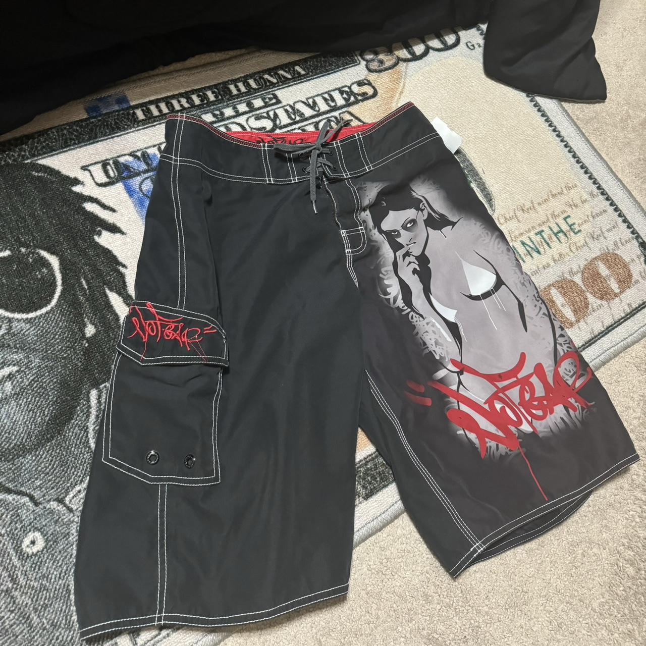 Y2K NO FEAR MX SWIM TRUNKS 🩳 MAD GRUNGEY 🦍 ! Size M... | Depop