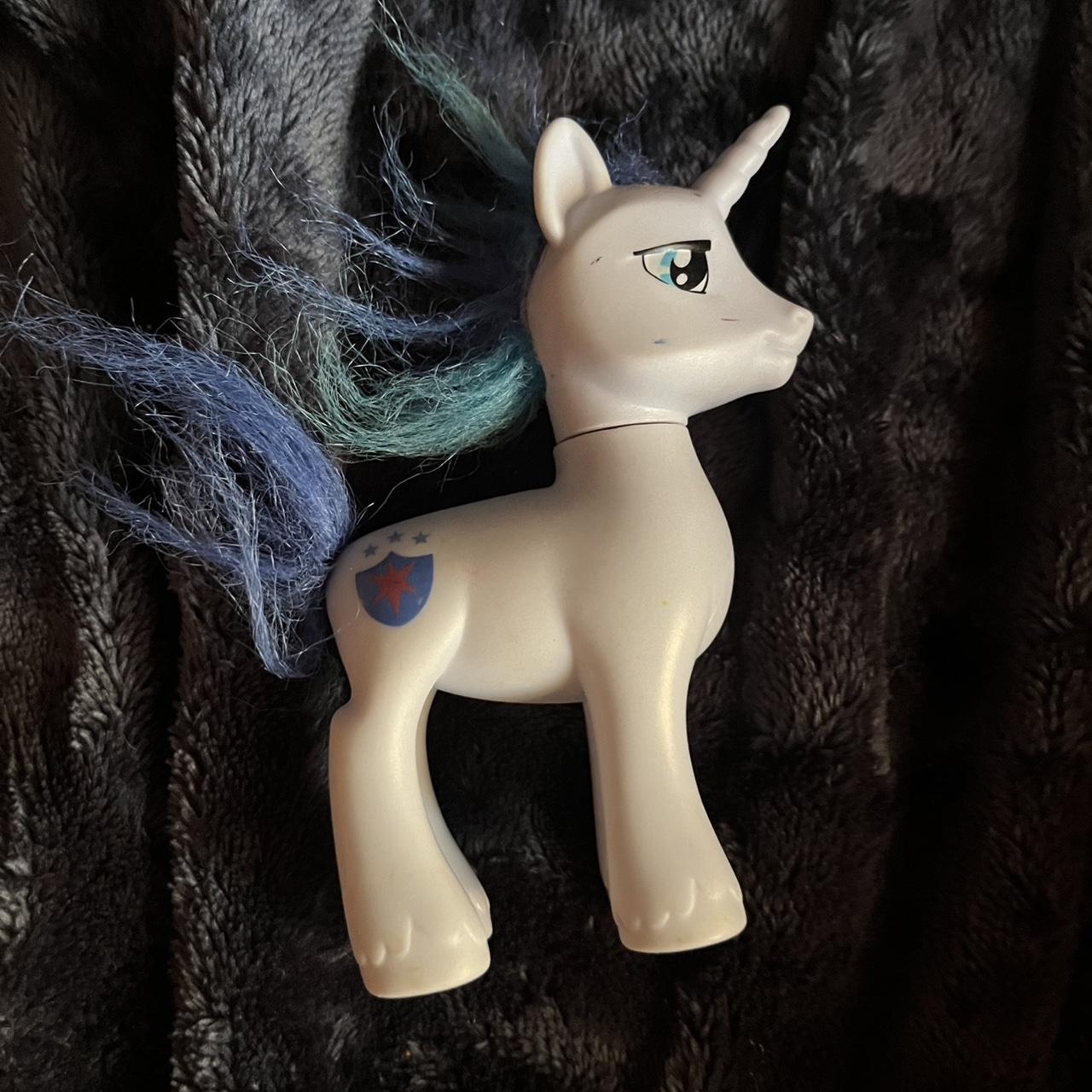 White and blue My Little Pony pony figure #MLP... | Depop