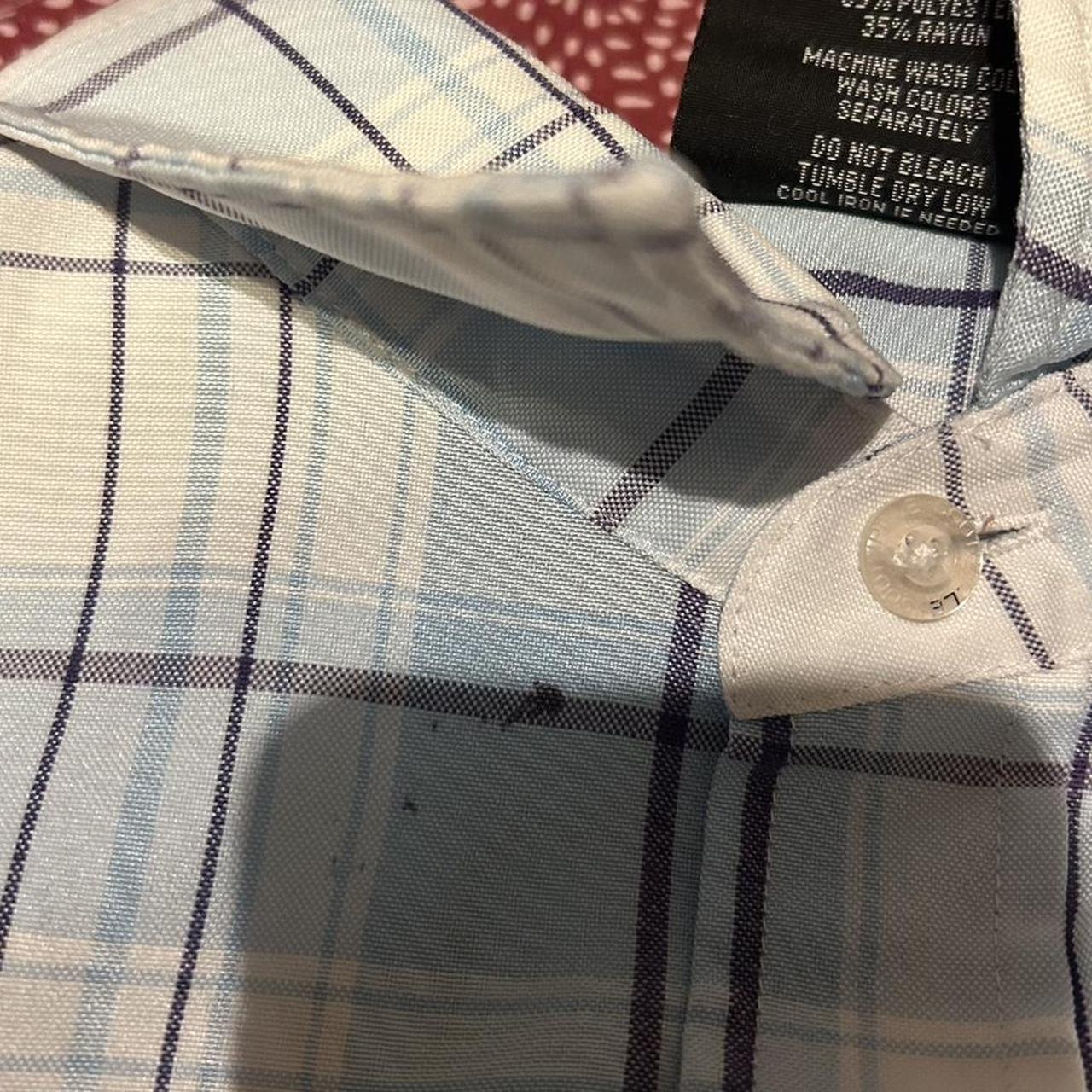 Southpole blue & white Button Up (mistakes shown in... | Depop