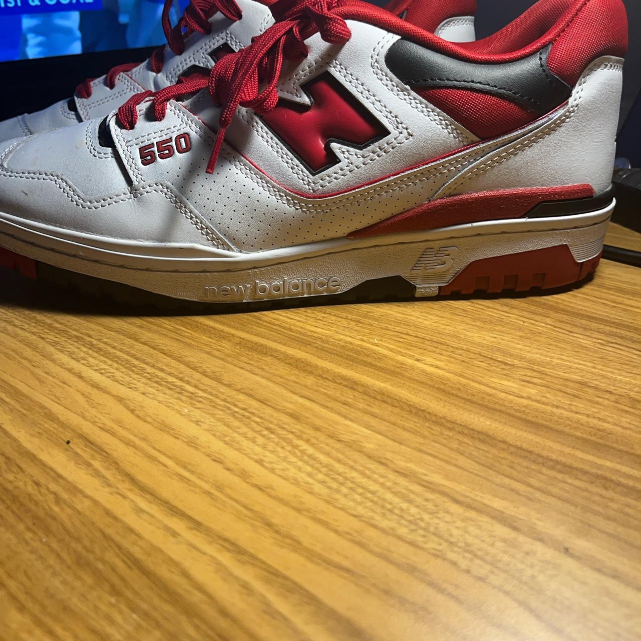 Red/White New Balance 550 - Depop