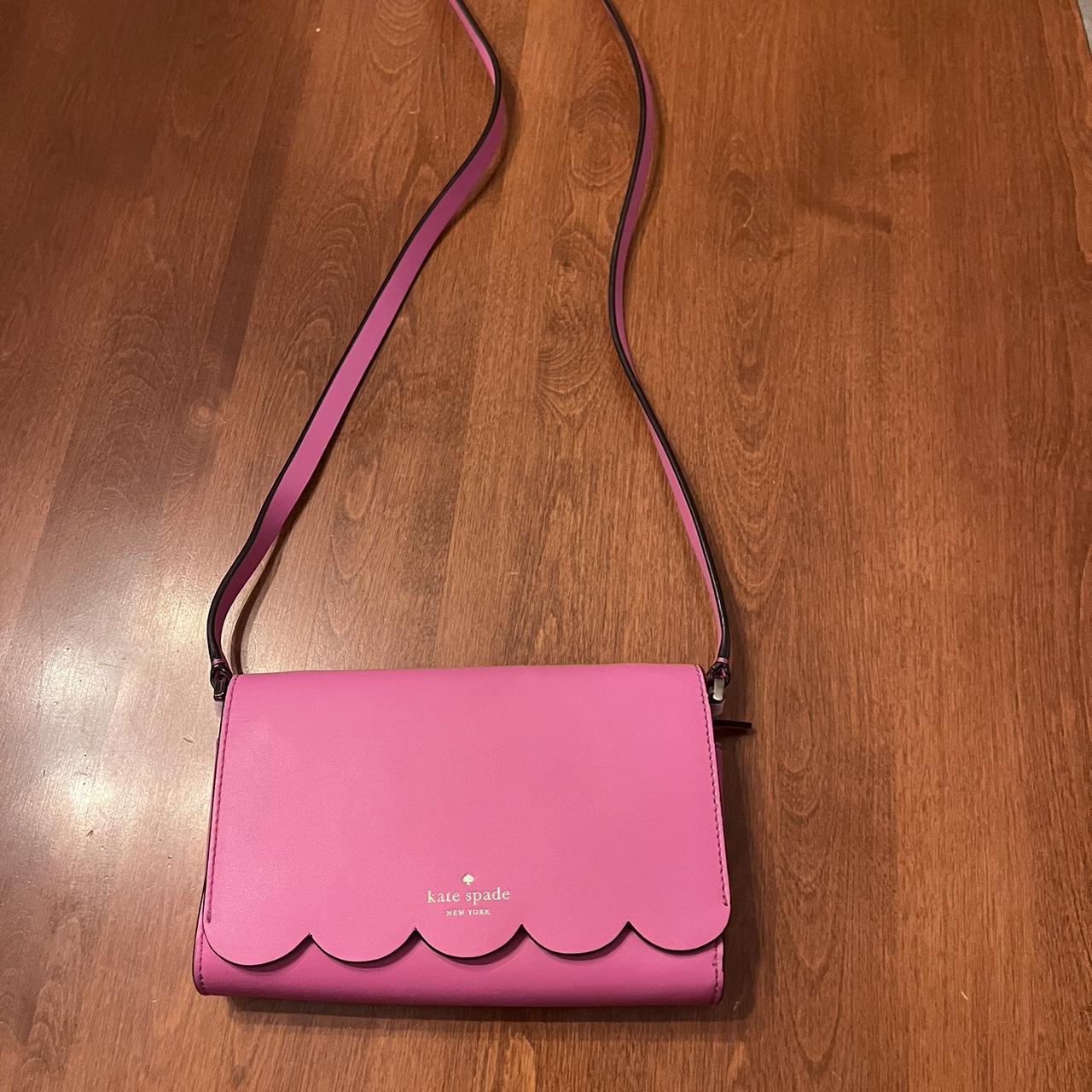 Kate Spade, pink purse with scalloped edge... | Depop