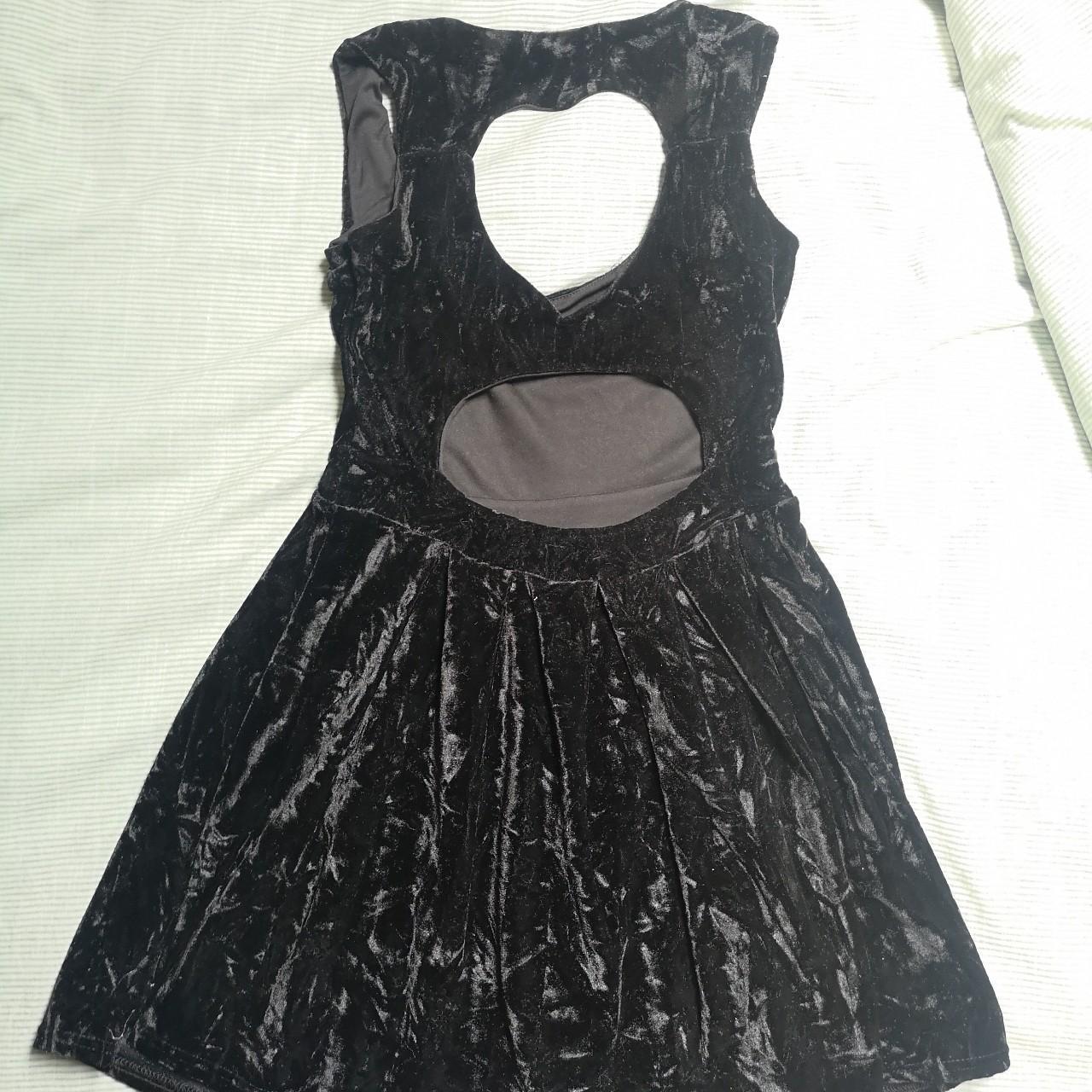 Black velvet dress, labelled as a size 8 but as a... - Depop