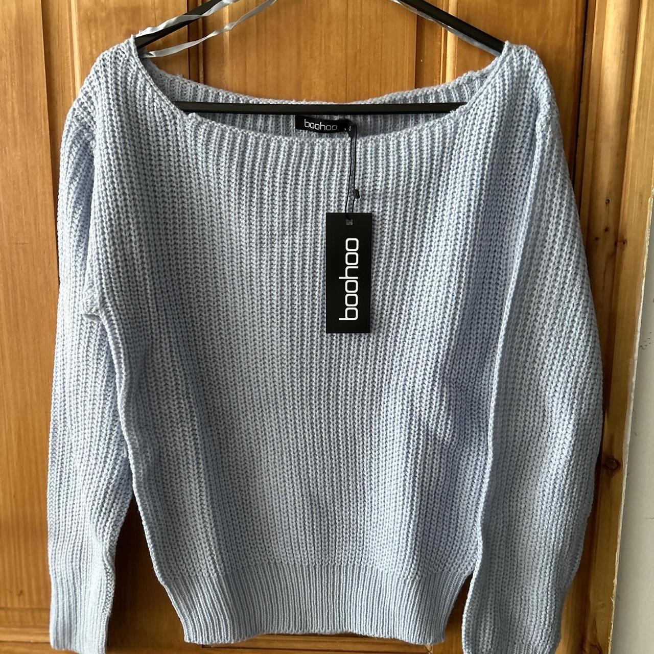 Boohoo baby blue boatneck jumper Brand new with... - Depop